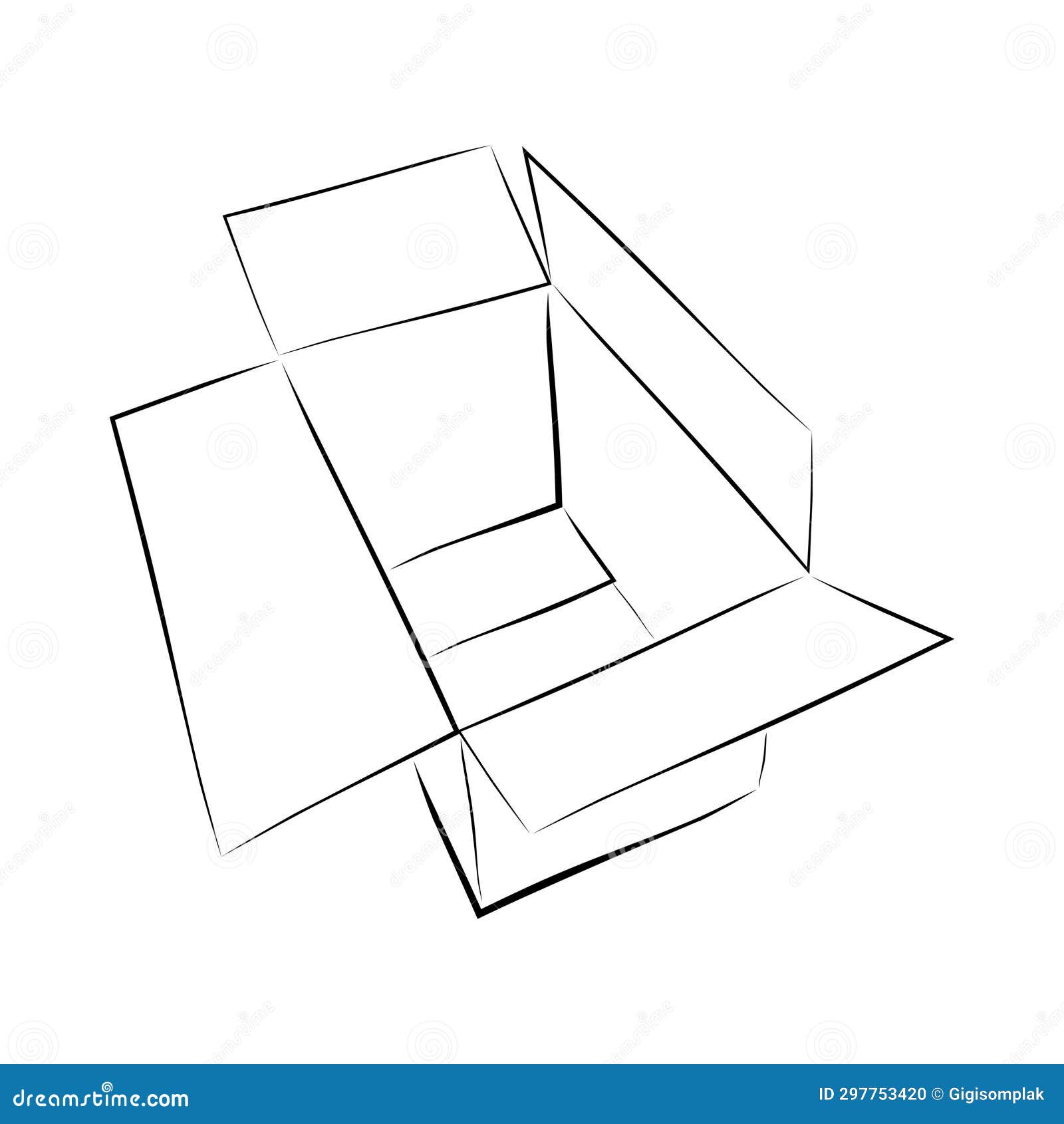 Cardboard, Simple Hand Draw Sketch Doodle Vector White Stock Vector ...
