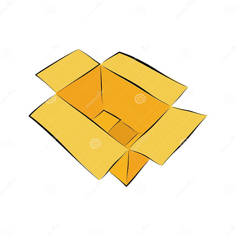 Cardboard, Simple Hand Draw Sketch Doodle Vector White Stock Vector ...