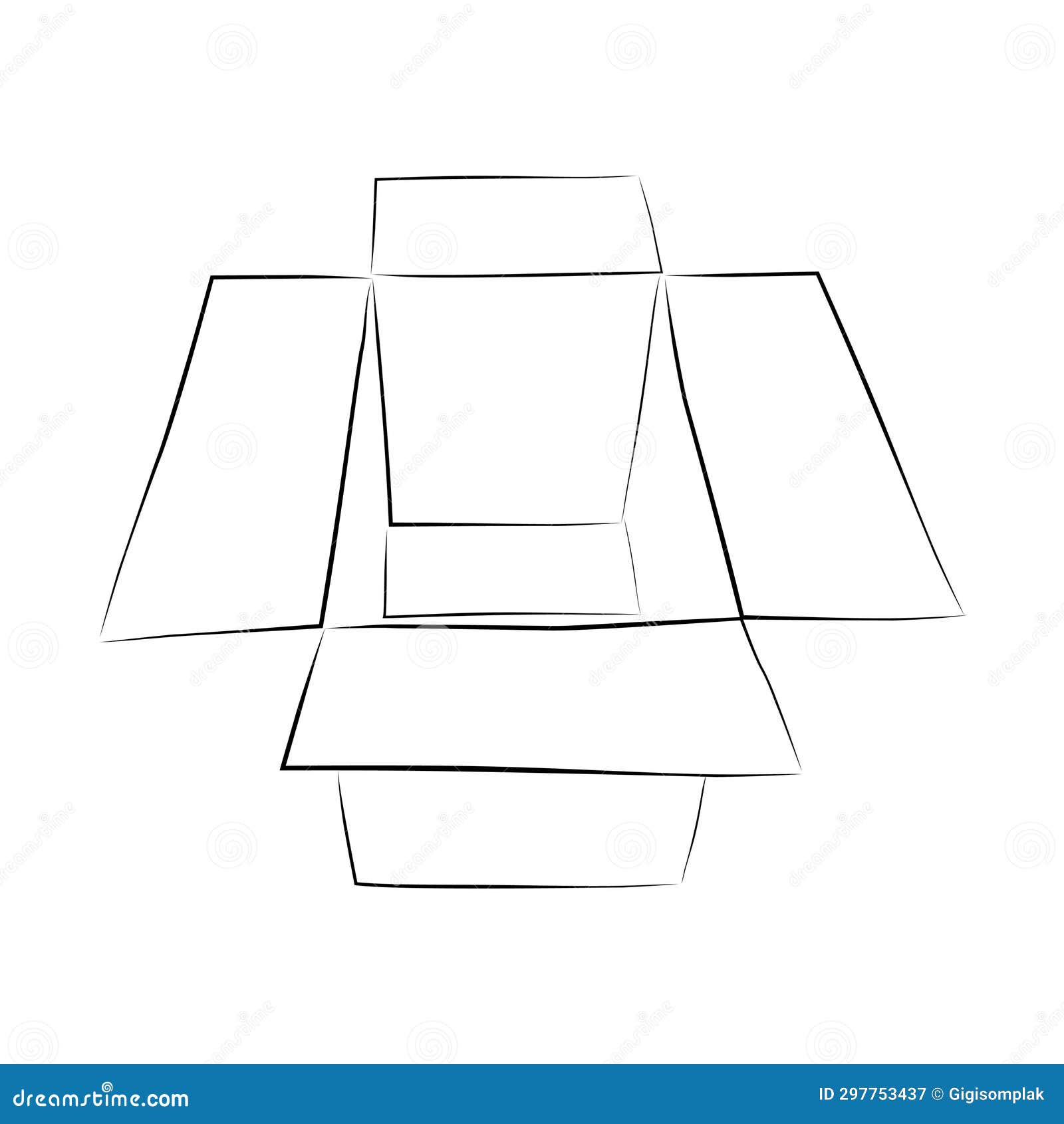 Cardboard, Simple Hand Draw Sketch Doodle Vector White Stock Vector ...