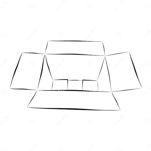 Cardboard, Simple Hand Draw Sketch Doodle Vector White Stock Vector ...