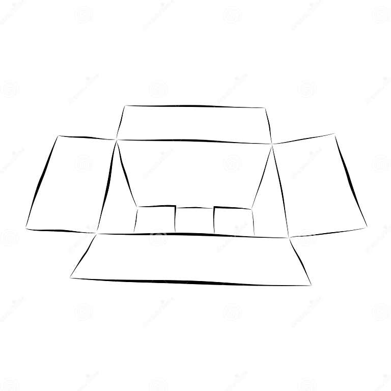 Cardboard, Simple Hand Draw Sketch Doodle Vector White Stock Vector ...