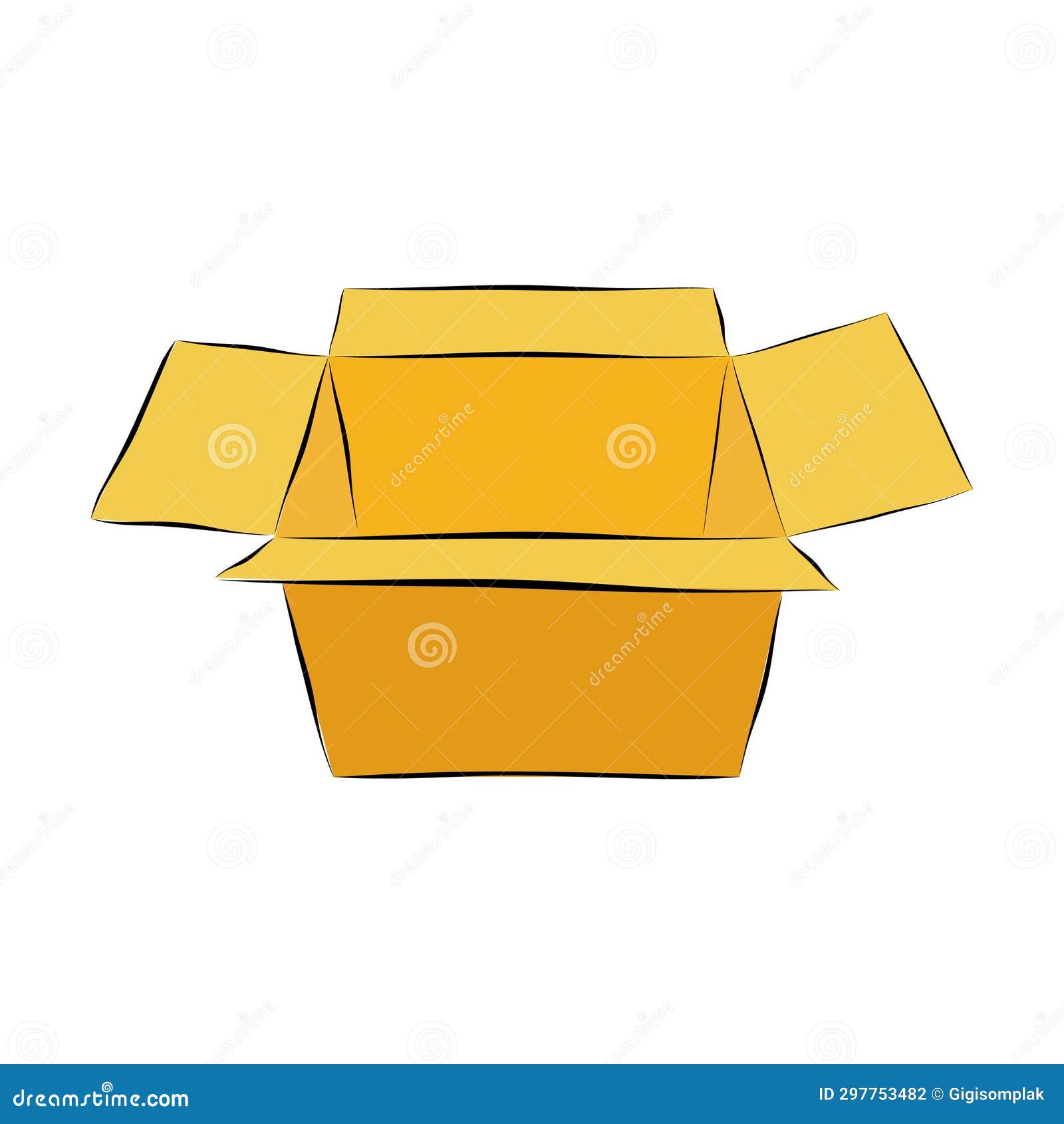 Cardboard, Simple Hand Draw Sketch Doodle Vector White Stock Vector ...