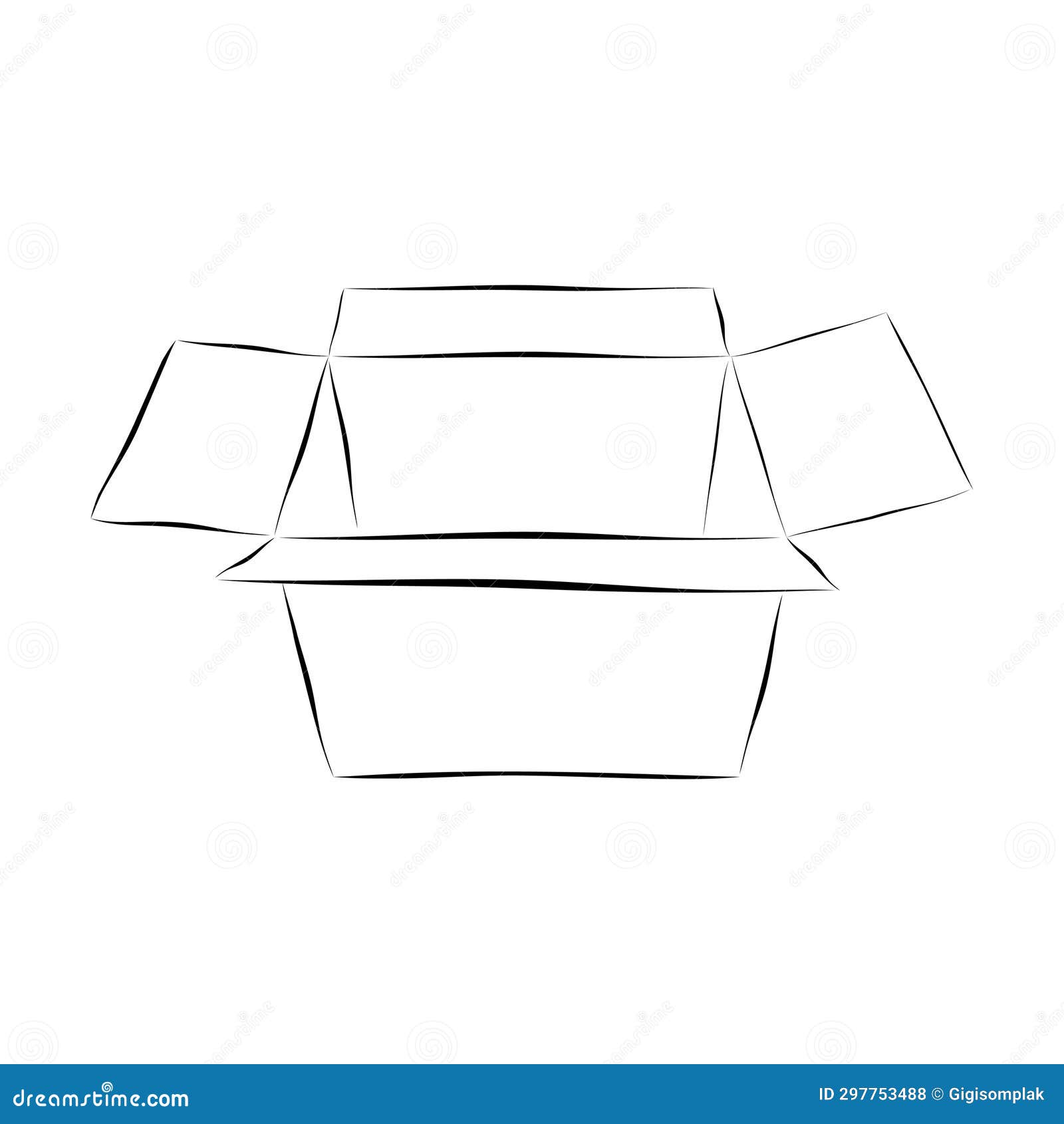 Cardboard Simple Packaging Box Die Cut Template Cartoon Vector ...