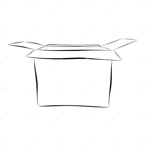Cardboard, Simple Hand Draw Sketch Doodle Vector White Stock Vector ...