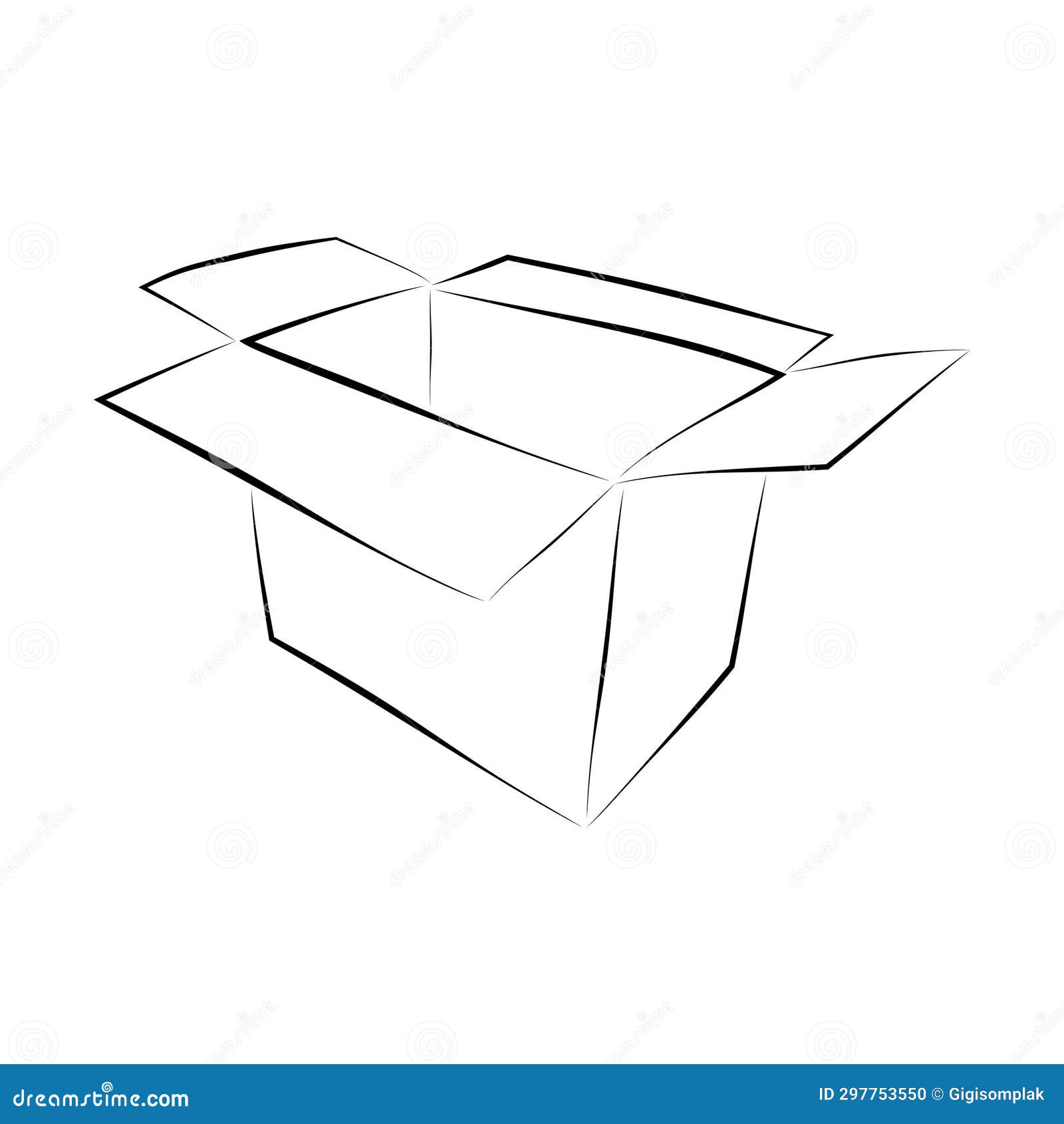 Cardboard, Simple Hand Draw Sketch Doodle Vector White Stock Vector ...