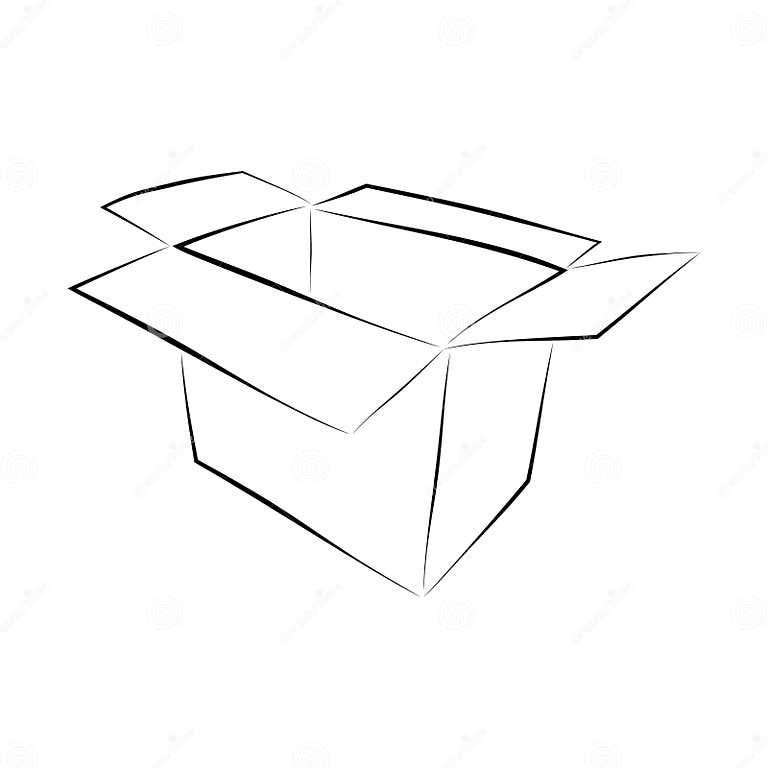 Cardboard, Simple Hand Draw Sketch Doodle Vector White Stock Vector ...