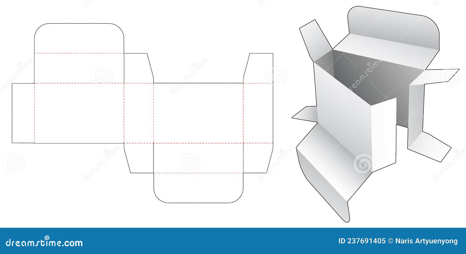 Simple Box Packaging Die Cut Out Template Design. 3d Mock-up. Template ...
