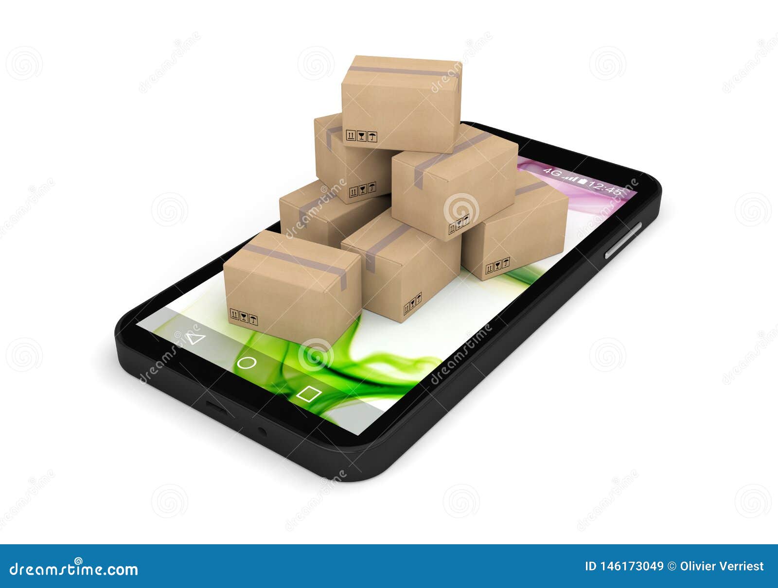 Cardboard Smartphone Delivery Box Package Stock Illustration ...
