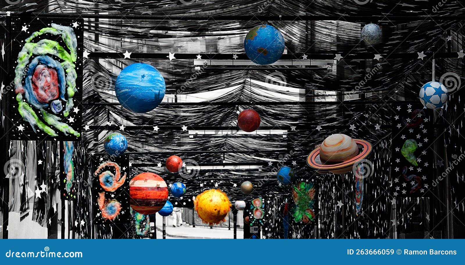 Cardboard Solar System on the Street Planet Stock Image - Image of ...