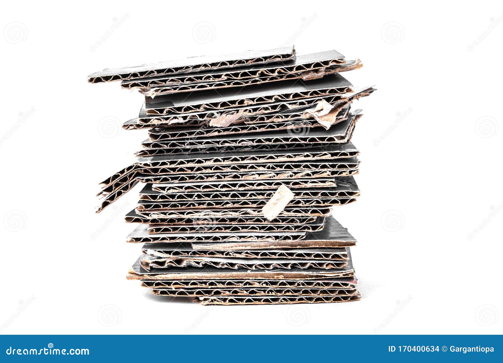 Cardboard Stack Isolated on White Background Stock Photo - Image of ...
