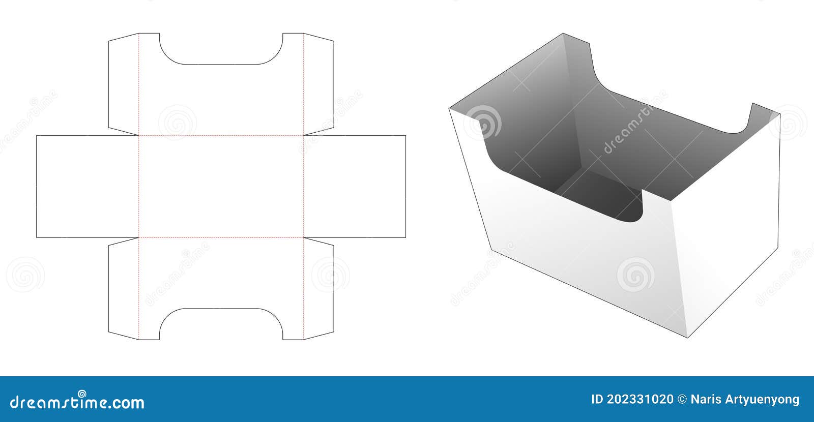 Cardboard Storage Carton Die Cut Template Stock Vector - Illustration ...