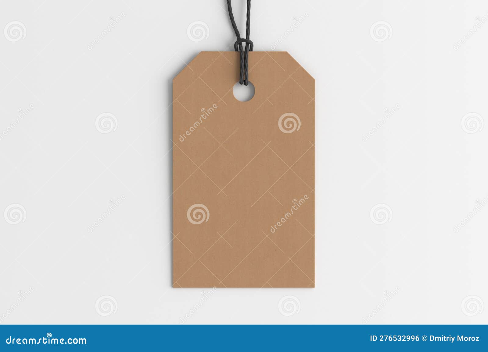 Cardboard Tag Mockup on White Background. View Directly Above Stock ...