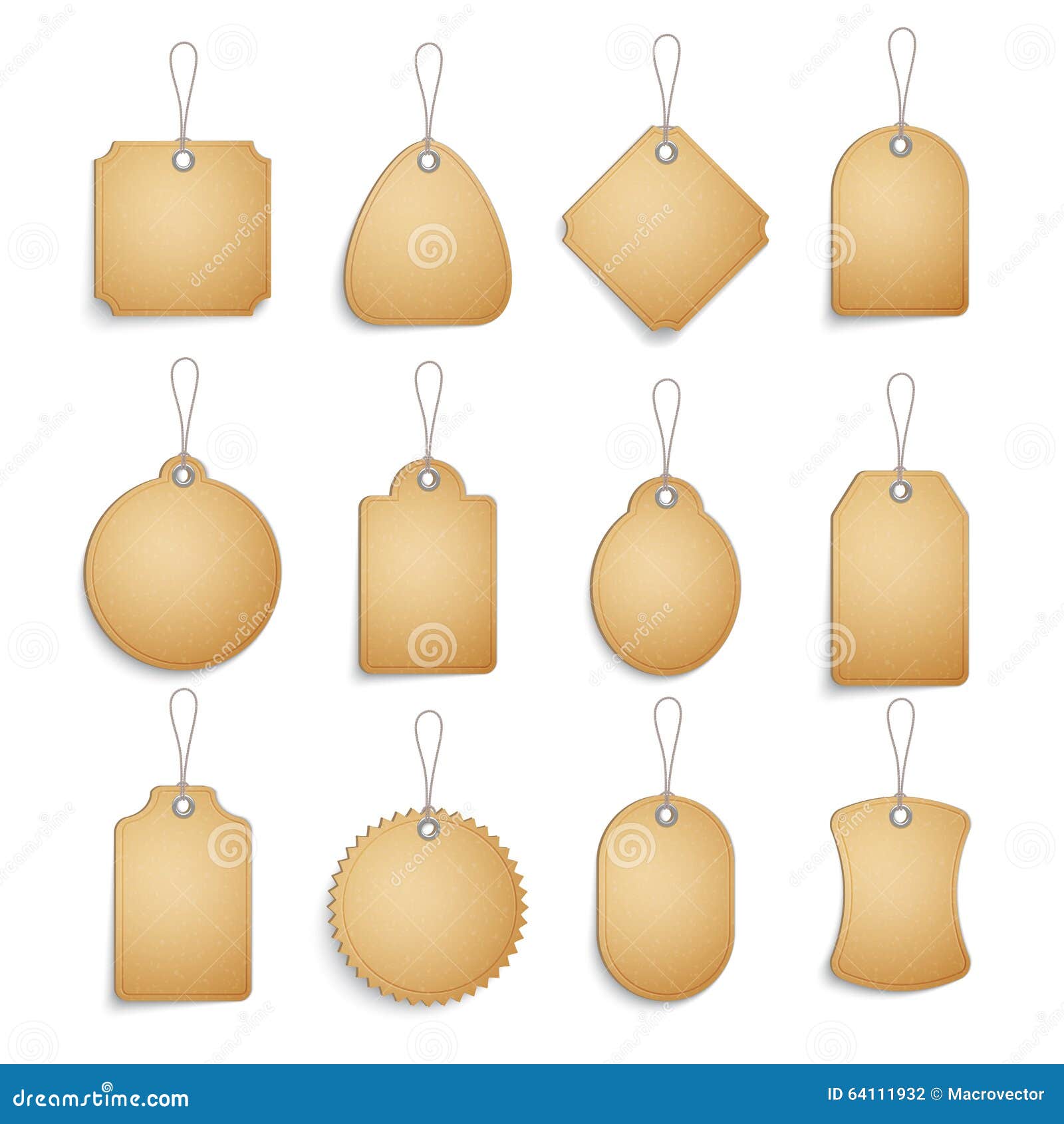 Cardboard Tags Set stock vector. Illustration of brand - 64111932