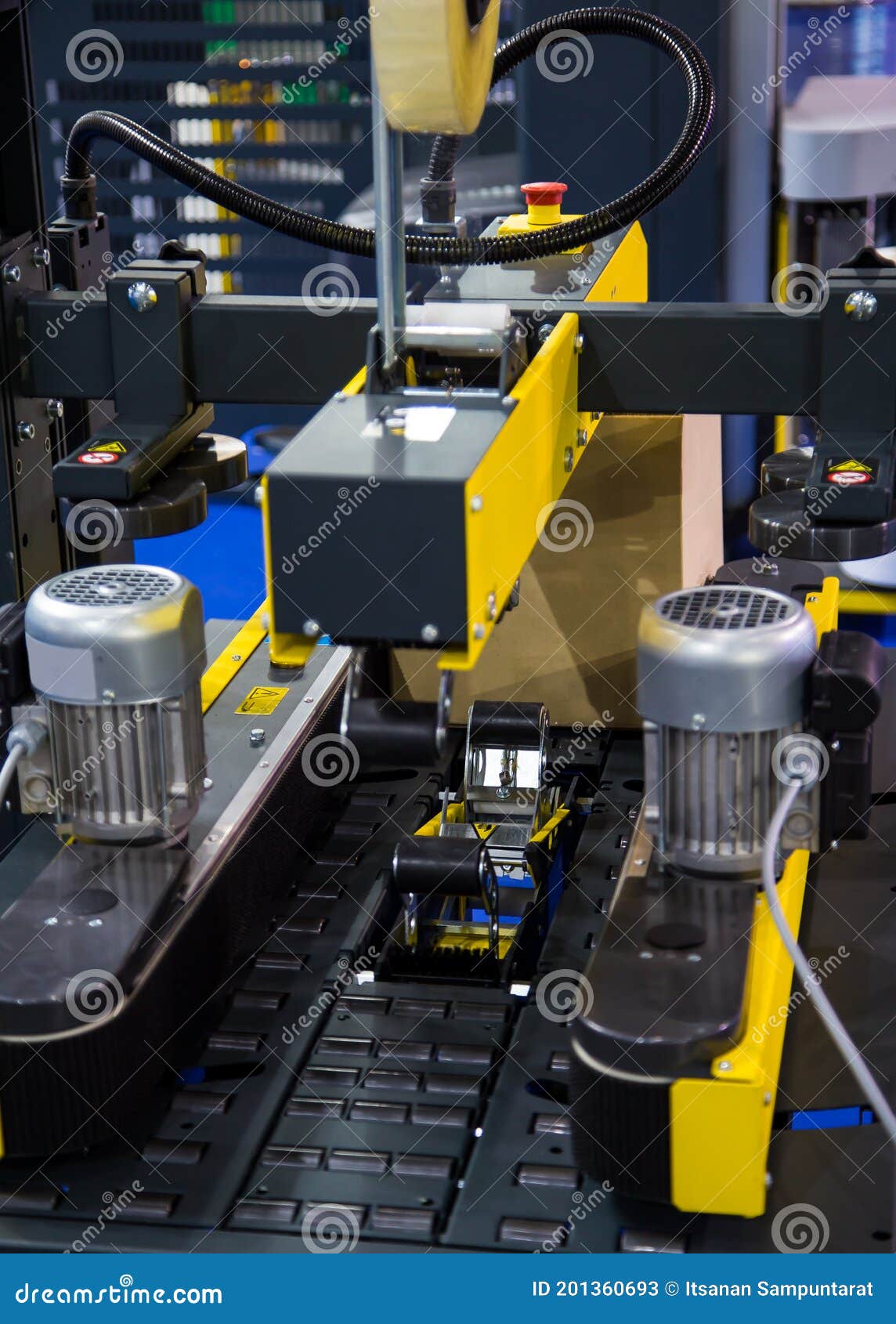 Cardboard Tape Sealing Machine Stock Image - Image of production, glue ...
