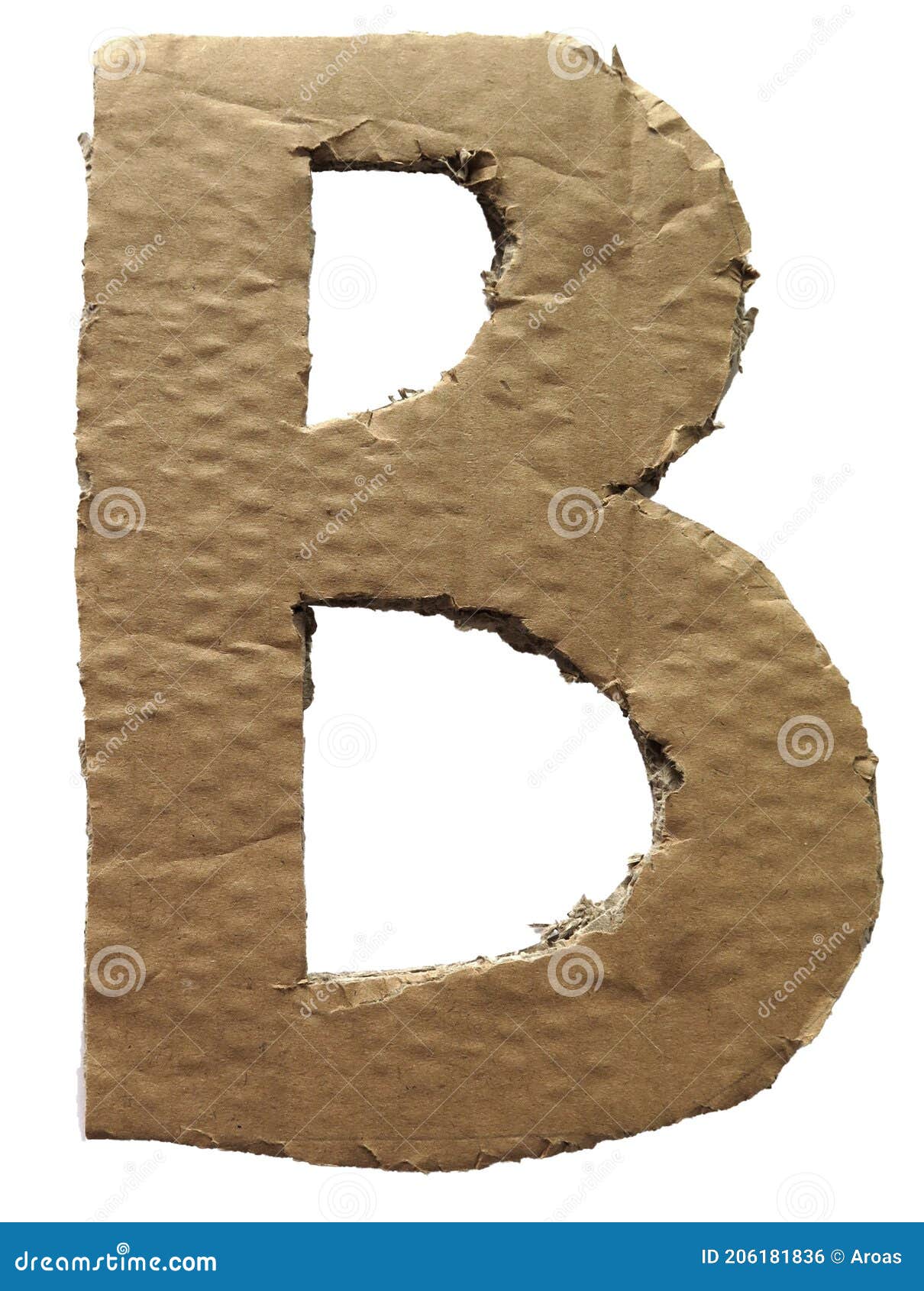 Cardboard texture Letter B stock photo. Image of cart - 206181836