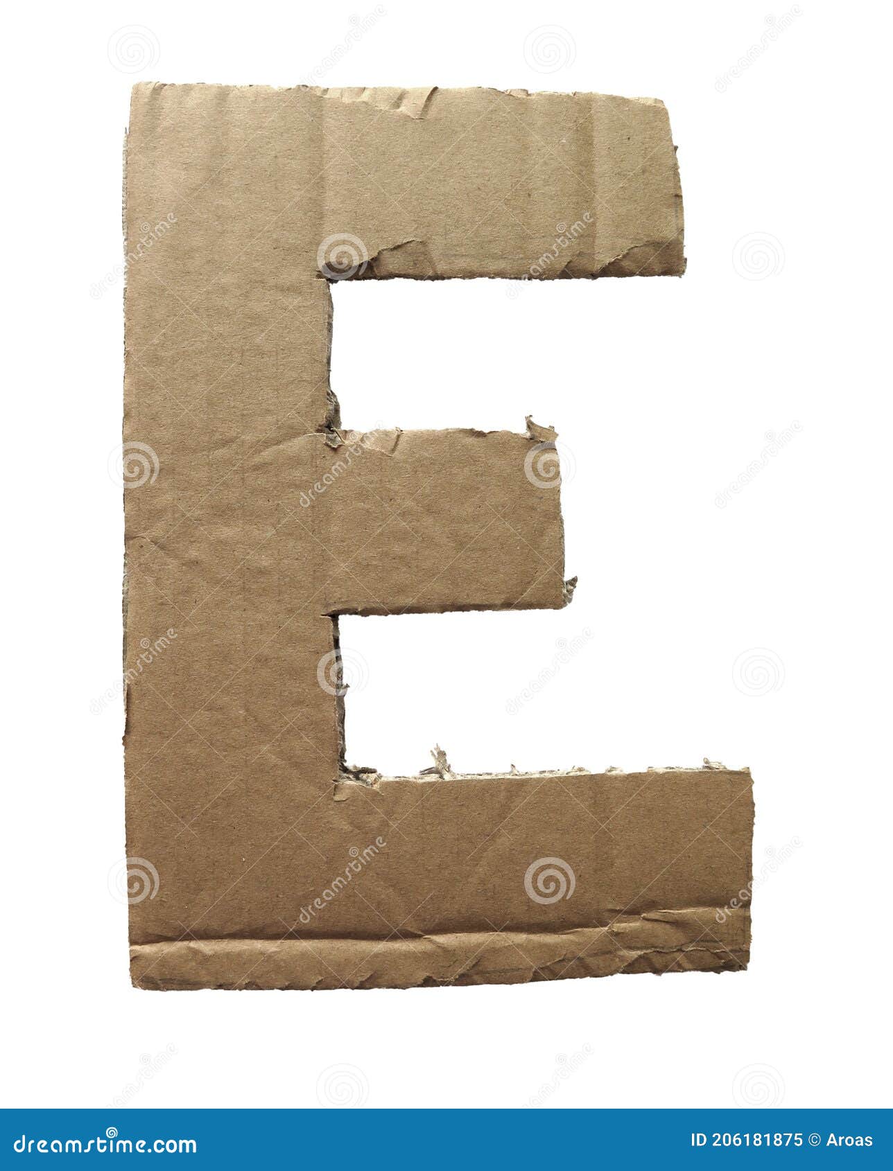 Cardboard texture Letter E stock image. Image of craft - 206181875