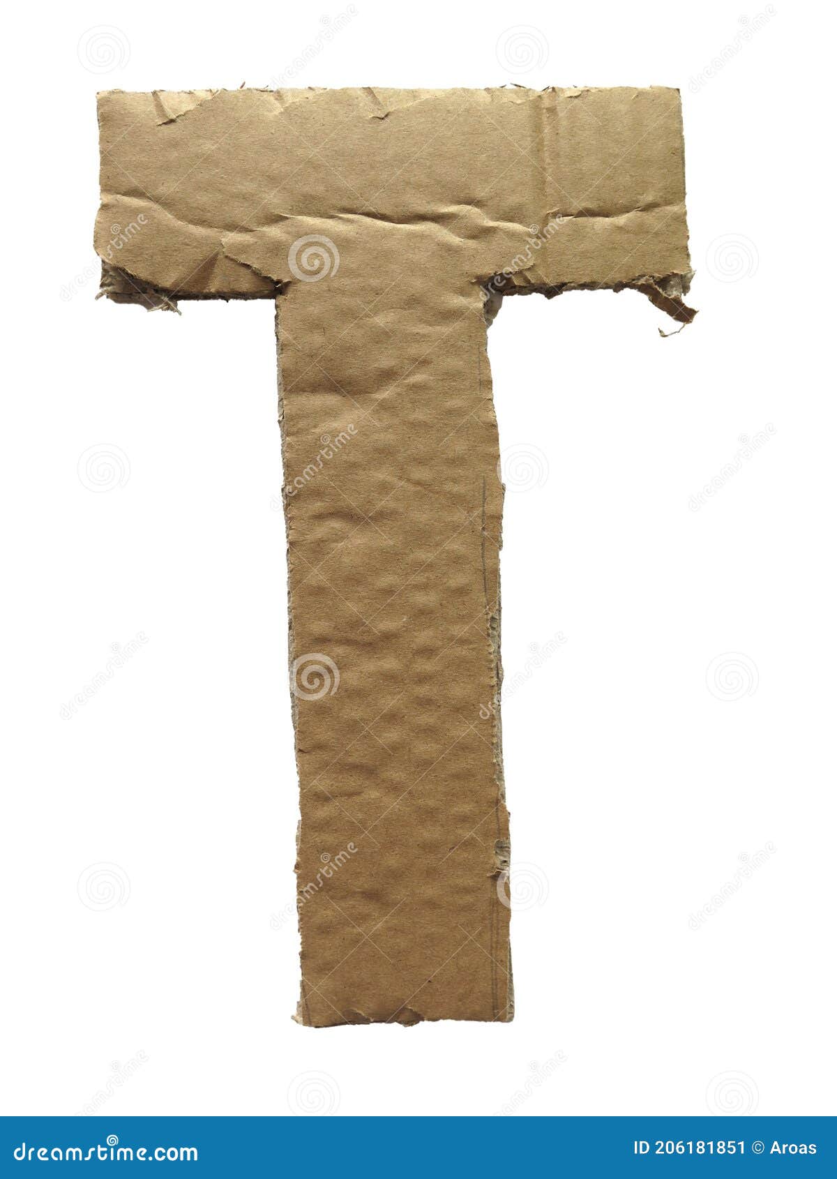 Cardboard texture Letter T stock image. Image of grunge - 206181851