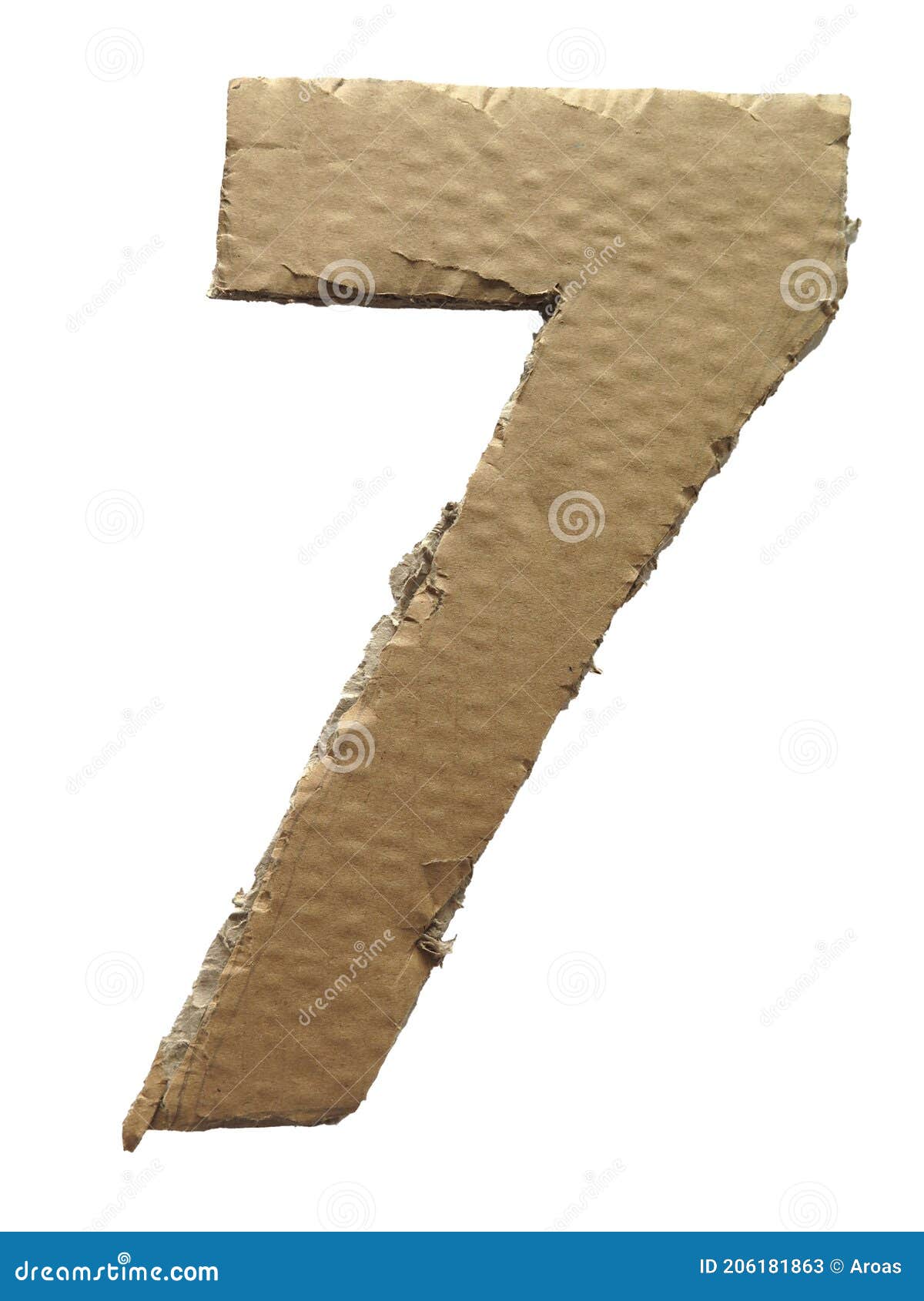 Cardboard texture Number 7 stock image. Image of number - 206181863