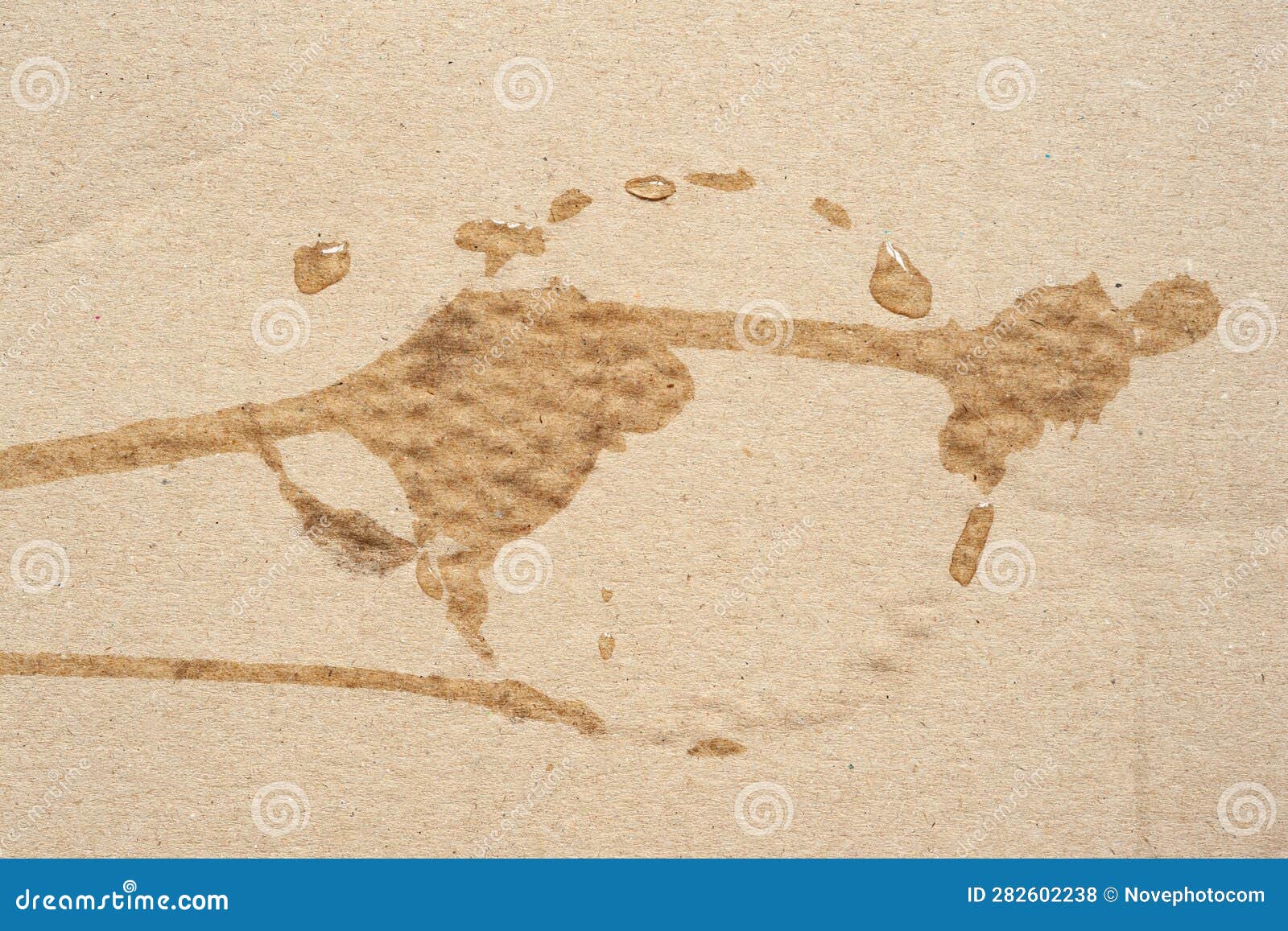 Cardboard Texture with Wet Spots. Brown Cardboard with Round Wet Spots ...