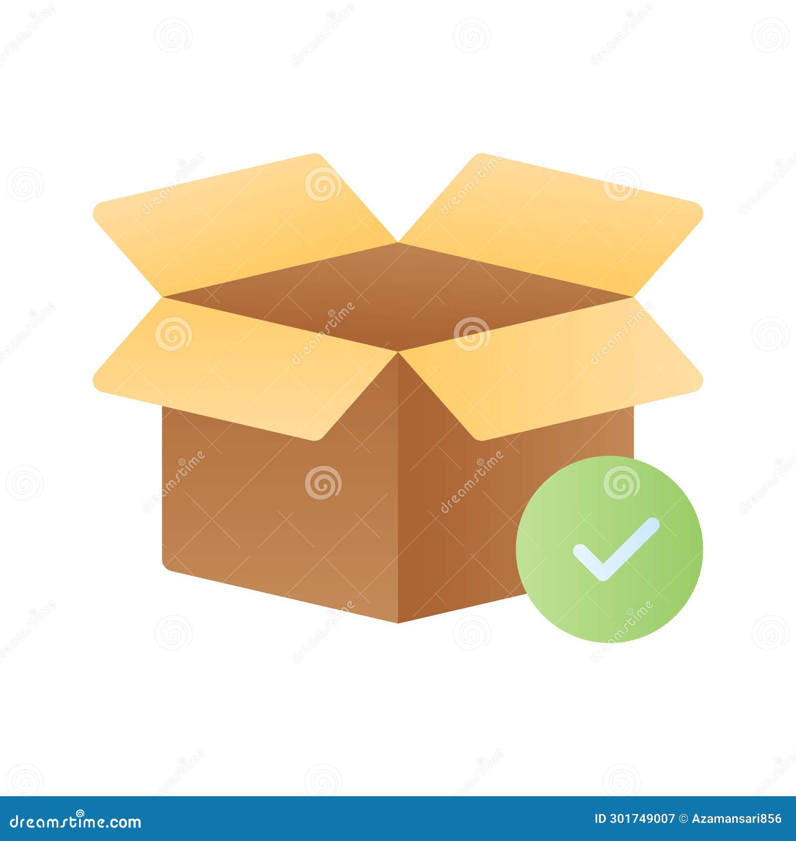 Cardboard with Tick Mark Concept Icon of Order Fulfillment, Package ...