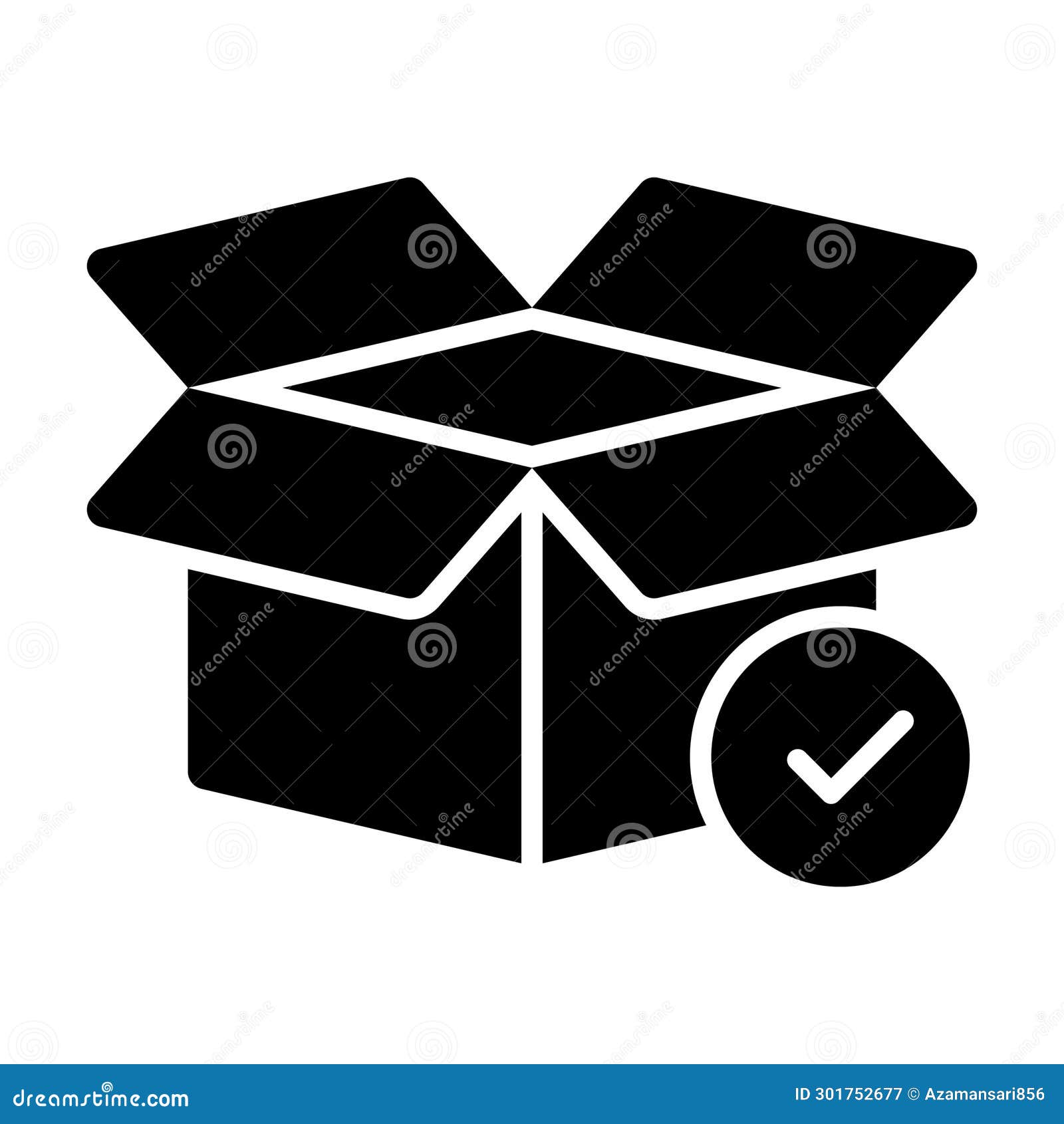 Cardboard with Tick Mark Concept Icon of Order Fulfillment, Package ...