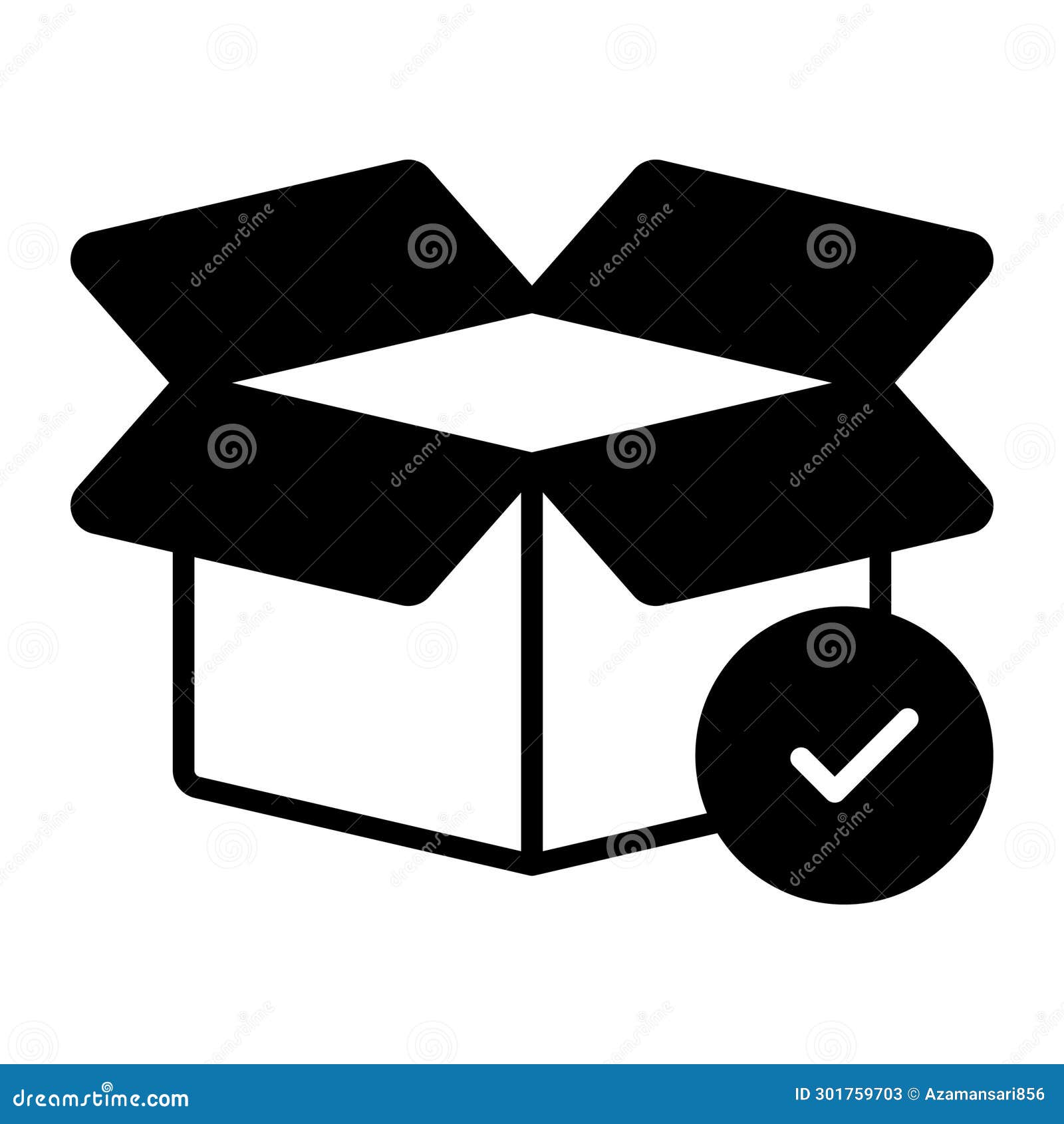 Cardboard with Tick Mark Concept Icon of Order Fulfillment, Package ...