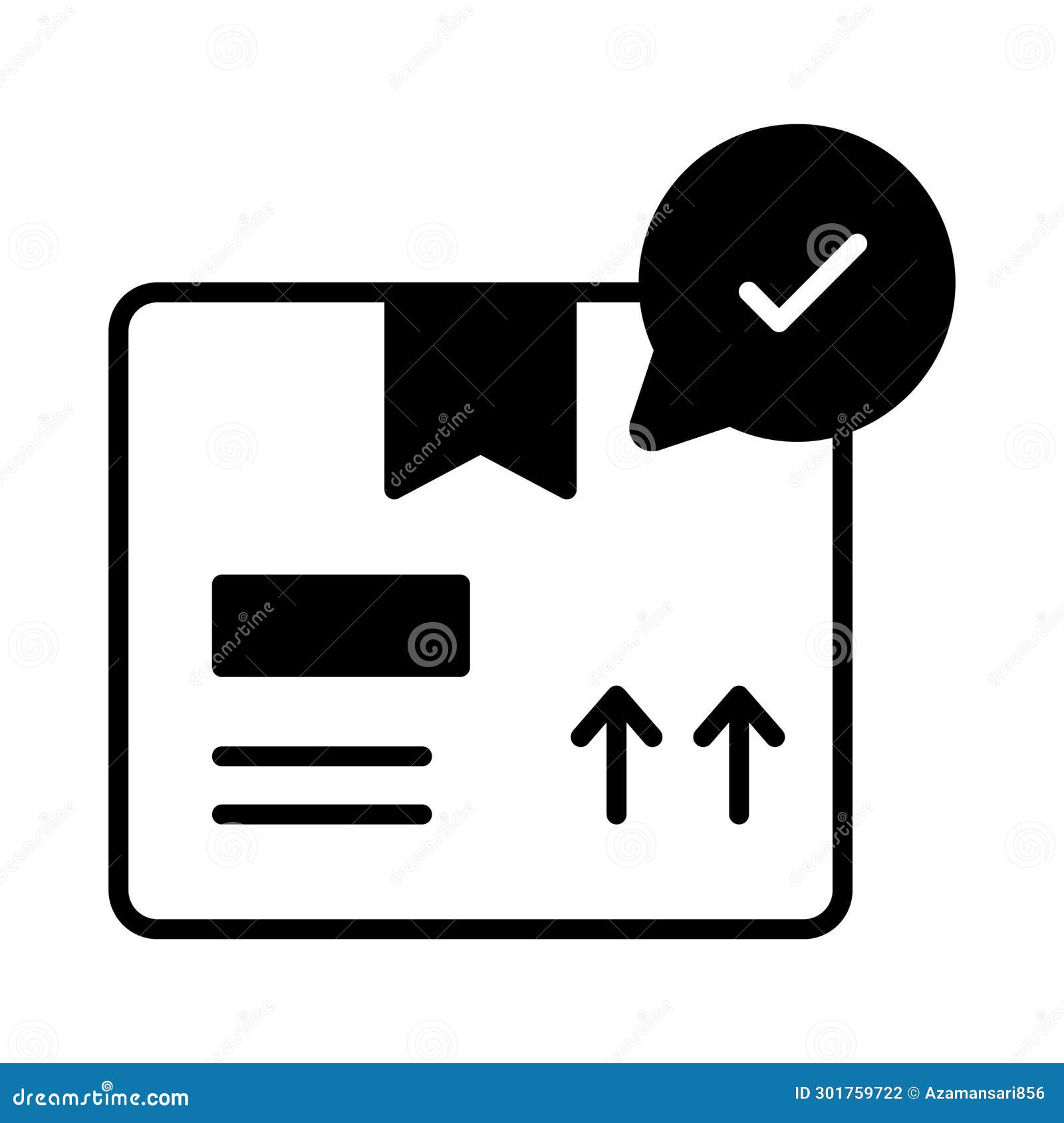 Cardboard with Tick Mark Concept Icon of Order Fulfillment, Package ...