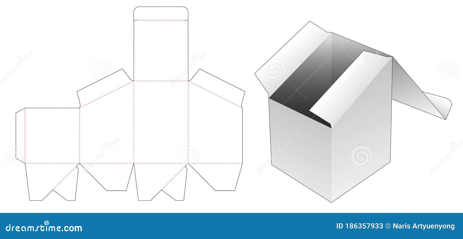 Slope Gift Box Die Cut Template Cartoon Vector | CartoonDealer.com ...