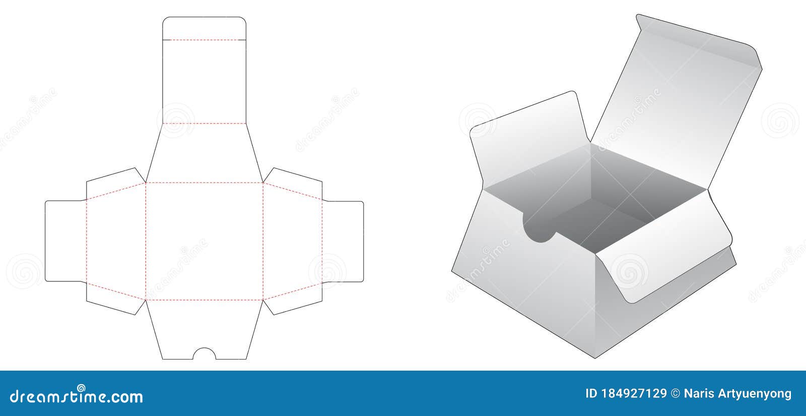 Cardboard Trapeziod Box Die Cut Template Stock Vector - Illustration of ...