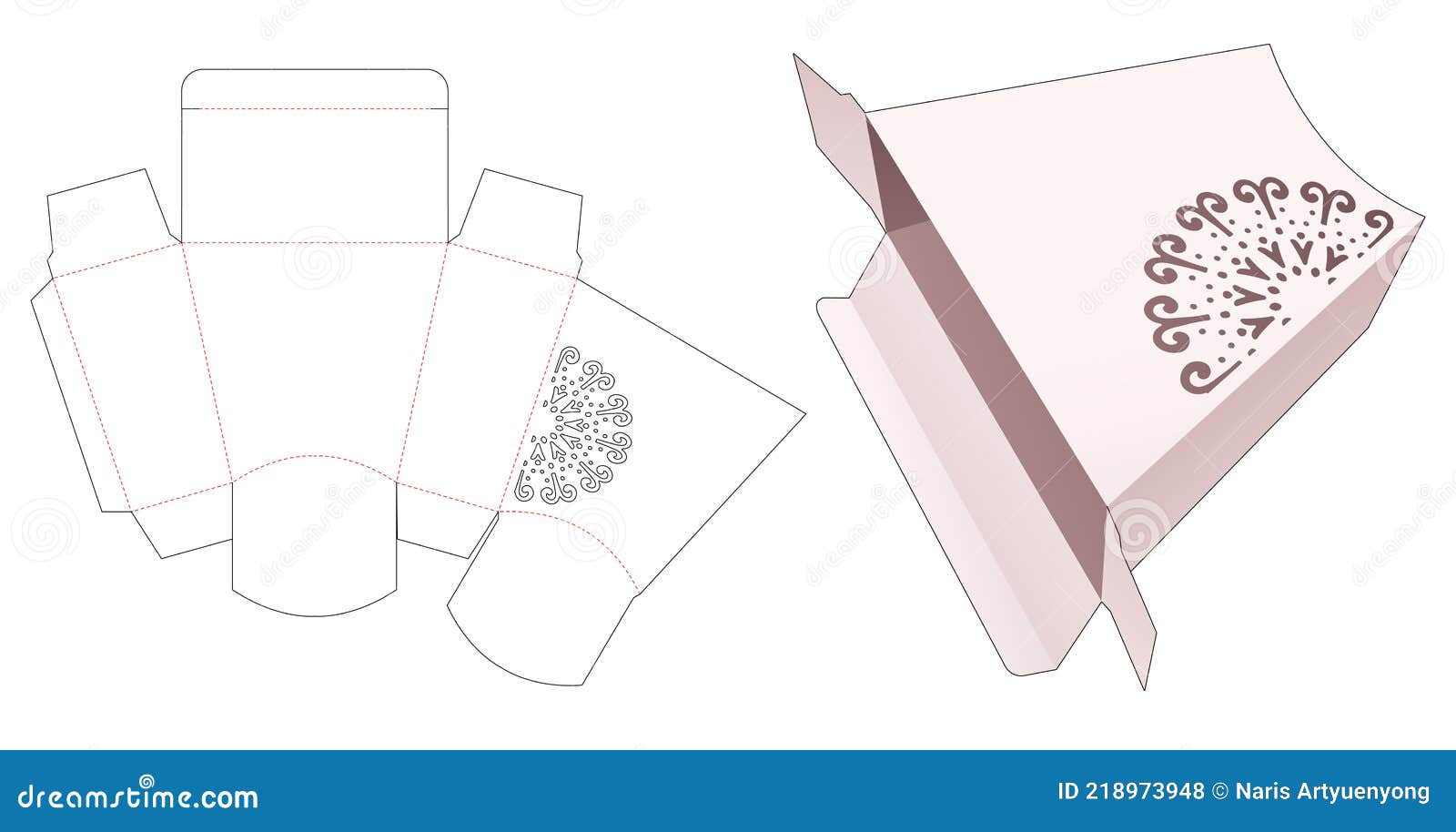 Cardboard Trapezoid Box Die Cut Template Cartoon Vector | CartoonDealer ...