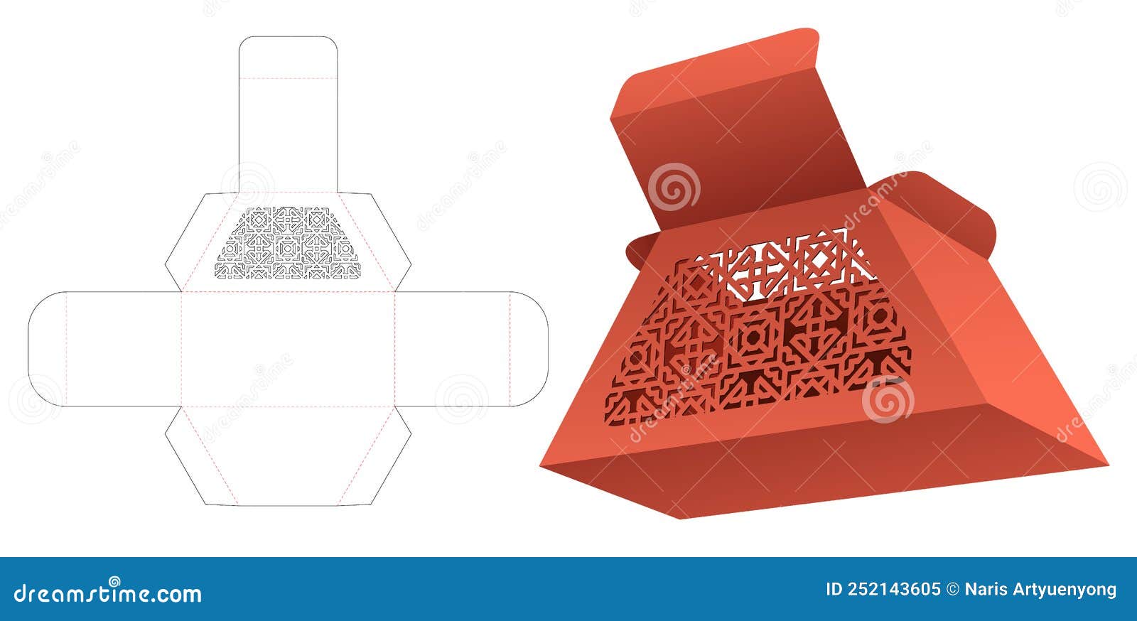 Cardboard Trapezoid Shaped Box Die Cut Template Cartoon Vector ...