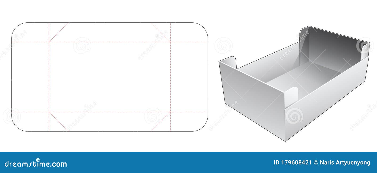 Cardboard Tray With Handles Template. Vector With Die Cut / Laser Cut ...