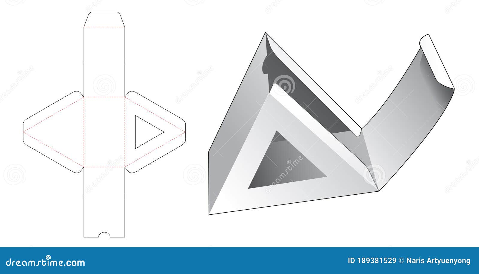 Triangular Gift Box Design Template Cartoon Vector | CartoonDealer.com ...