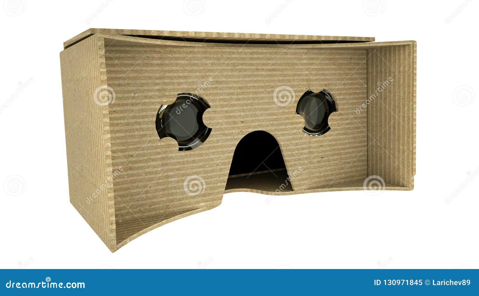Cardboard Virtual Reality Glasses Isolated on White. 3D Render Stock ...