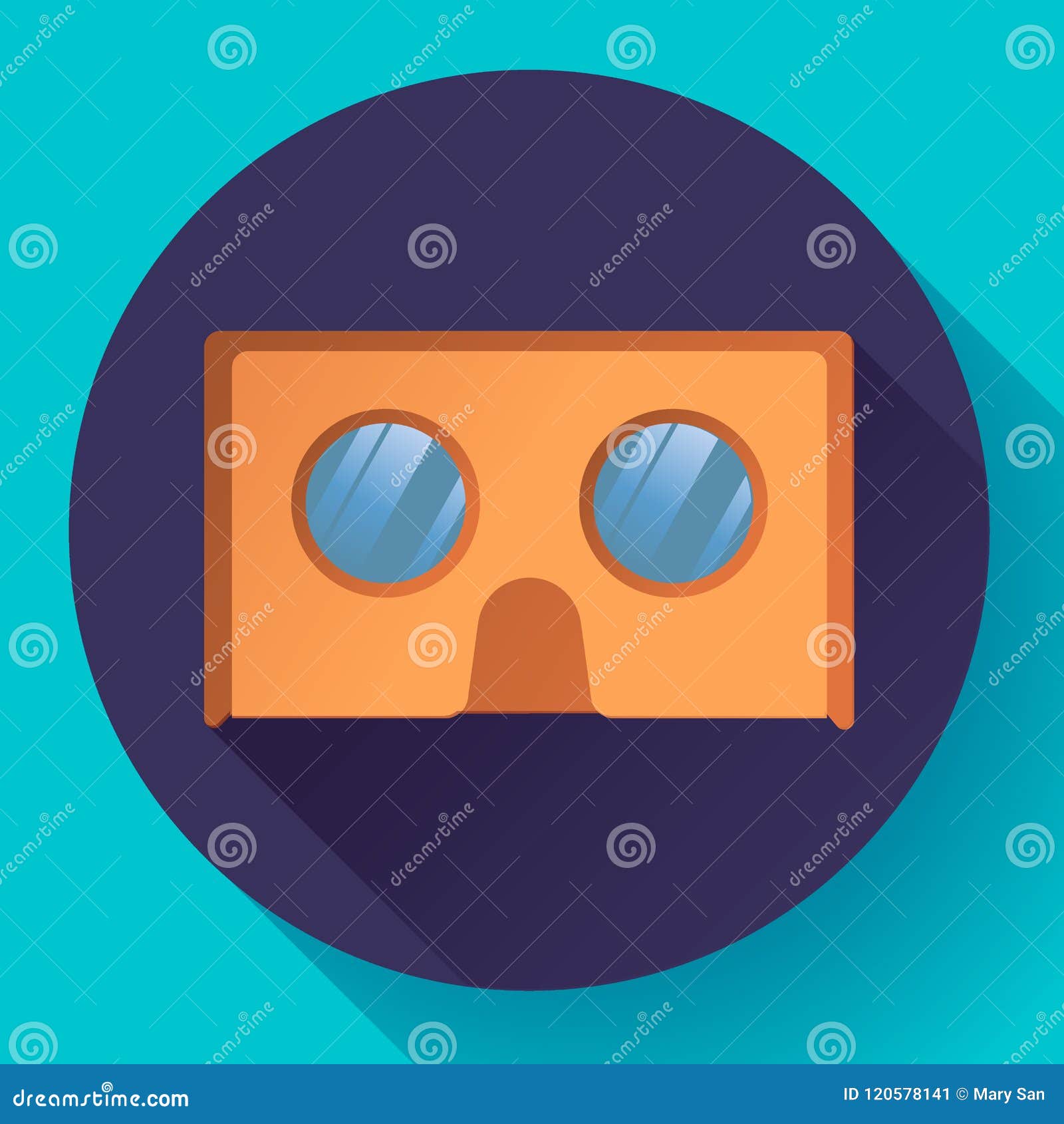 Cardboard Virtual Reality Glasses Vector Icon. Stock Vector ...