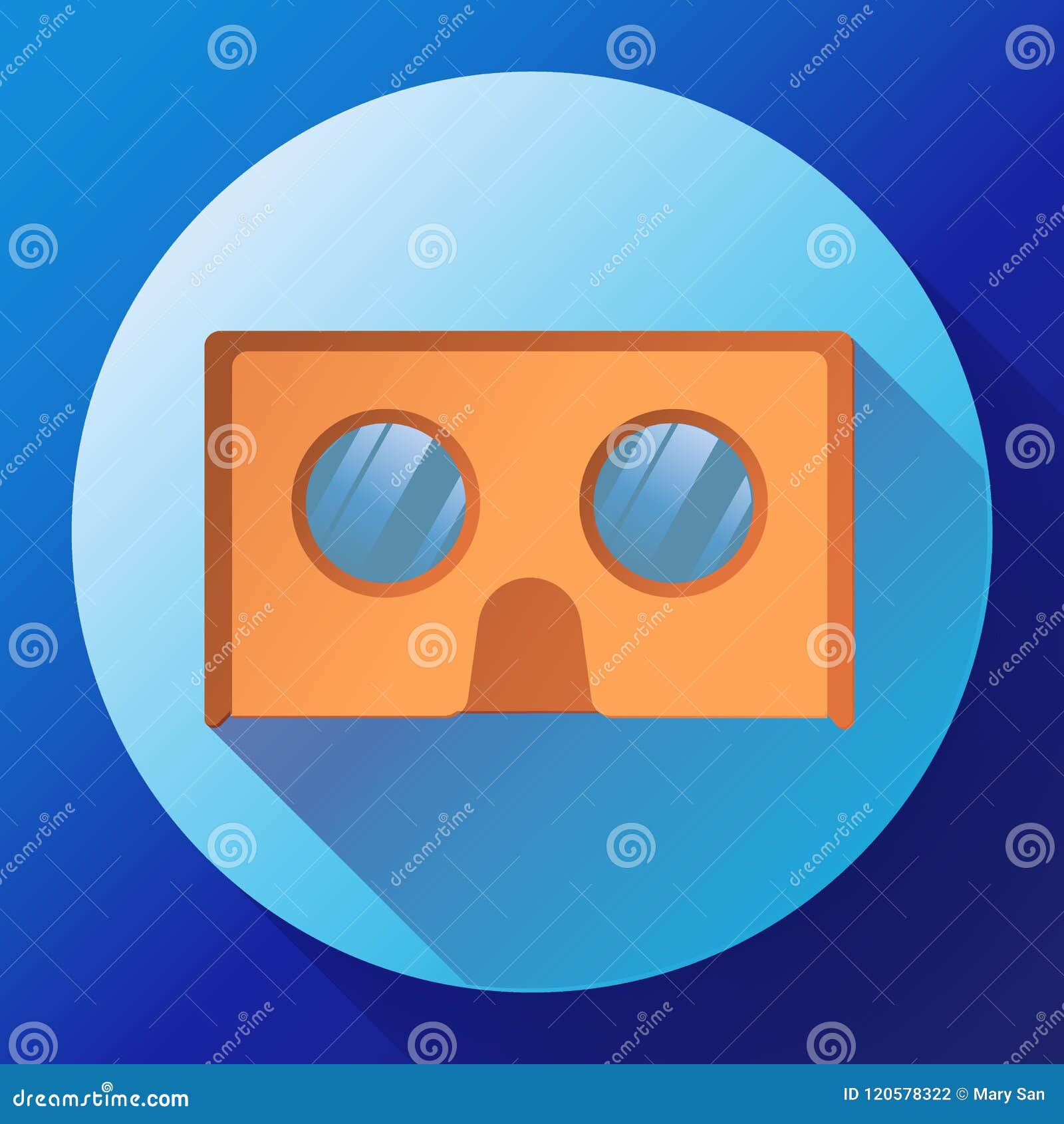 Cardboard Virtual Reality Glasses Vector Icon. Stock Vector ...
