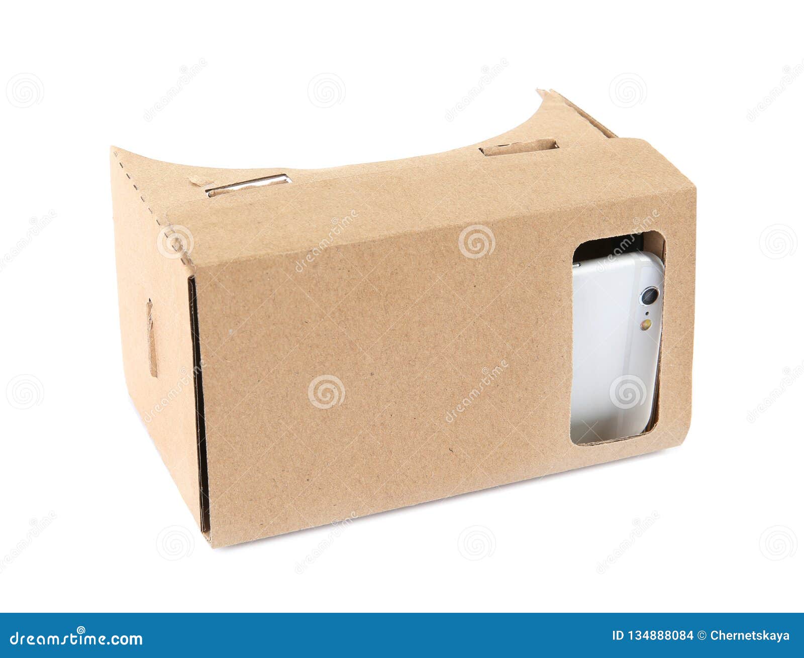 Cardboard Virtual Reality Headset and Smartphone Stock Photo - Image of ...