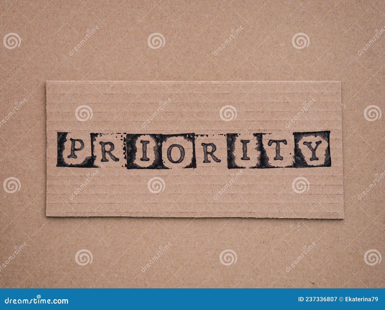 Cardboard with Word Priority Stock Image - Image of word, background ...