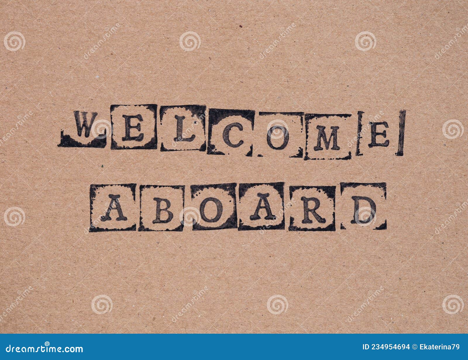 Cardboard with Words Welcome Aboard Stock Photo - Image of welcome ...