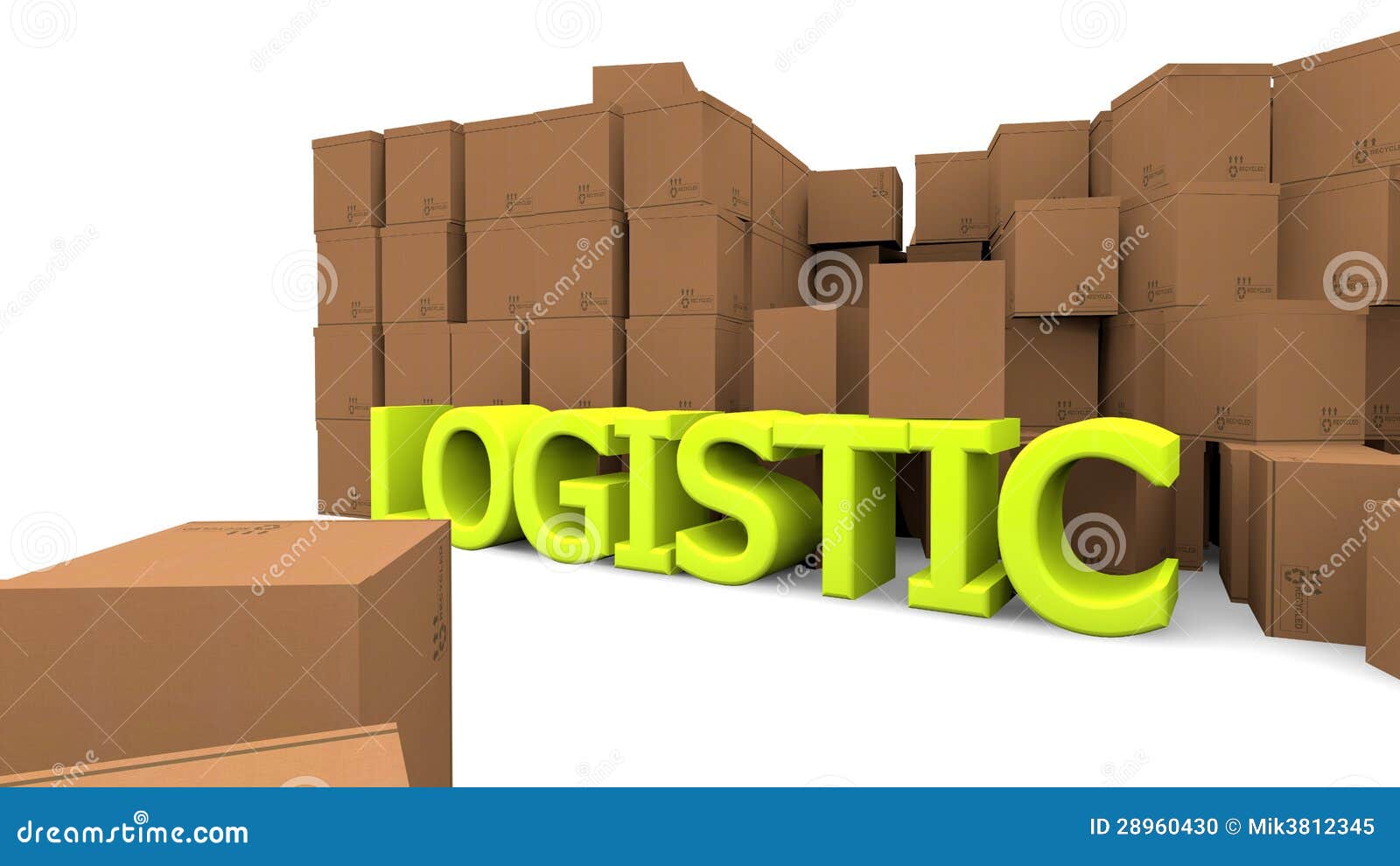 Cardboards and Logistic Word Stock Illustration - Illustration of place ...