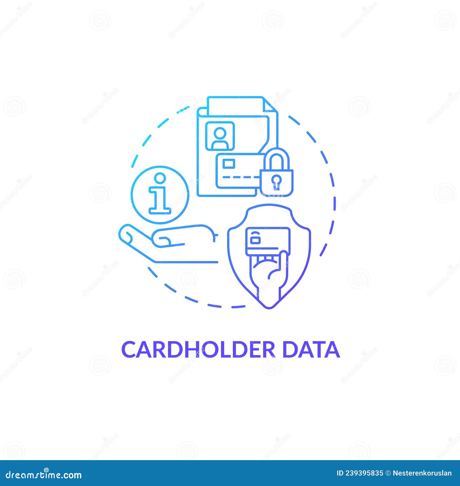Cardholder Data Blue Gradient Concept Icon Stock Vector - Illustration ...