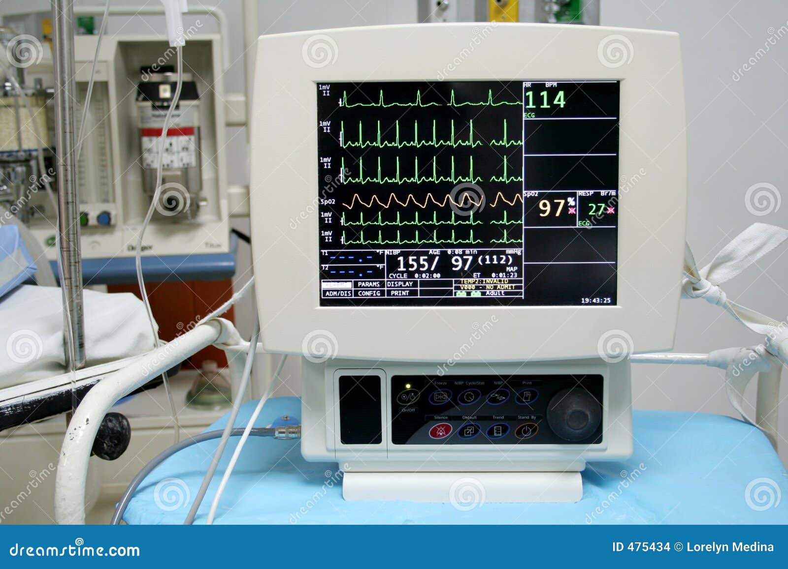 Cardiac Monitor stock photo. Image of warning, observation - 475434