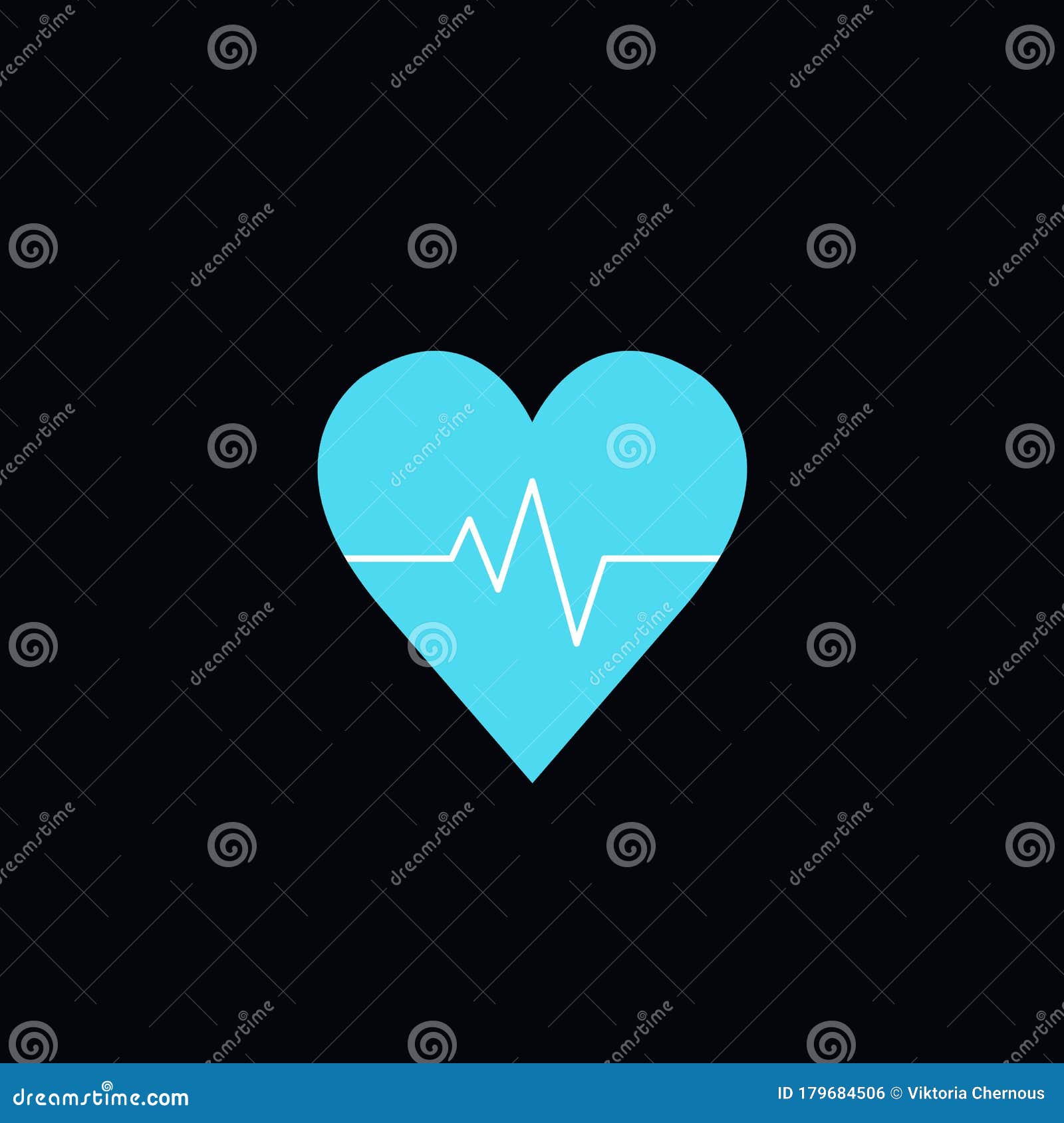 Cardiac rhythm vector icon stock illustration. Illustration of icon ...