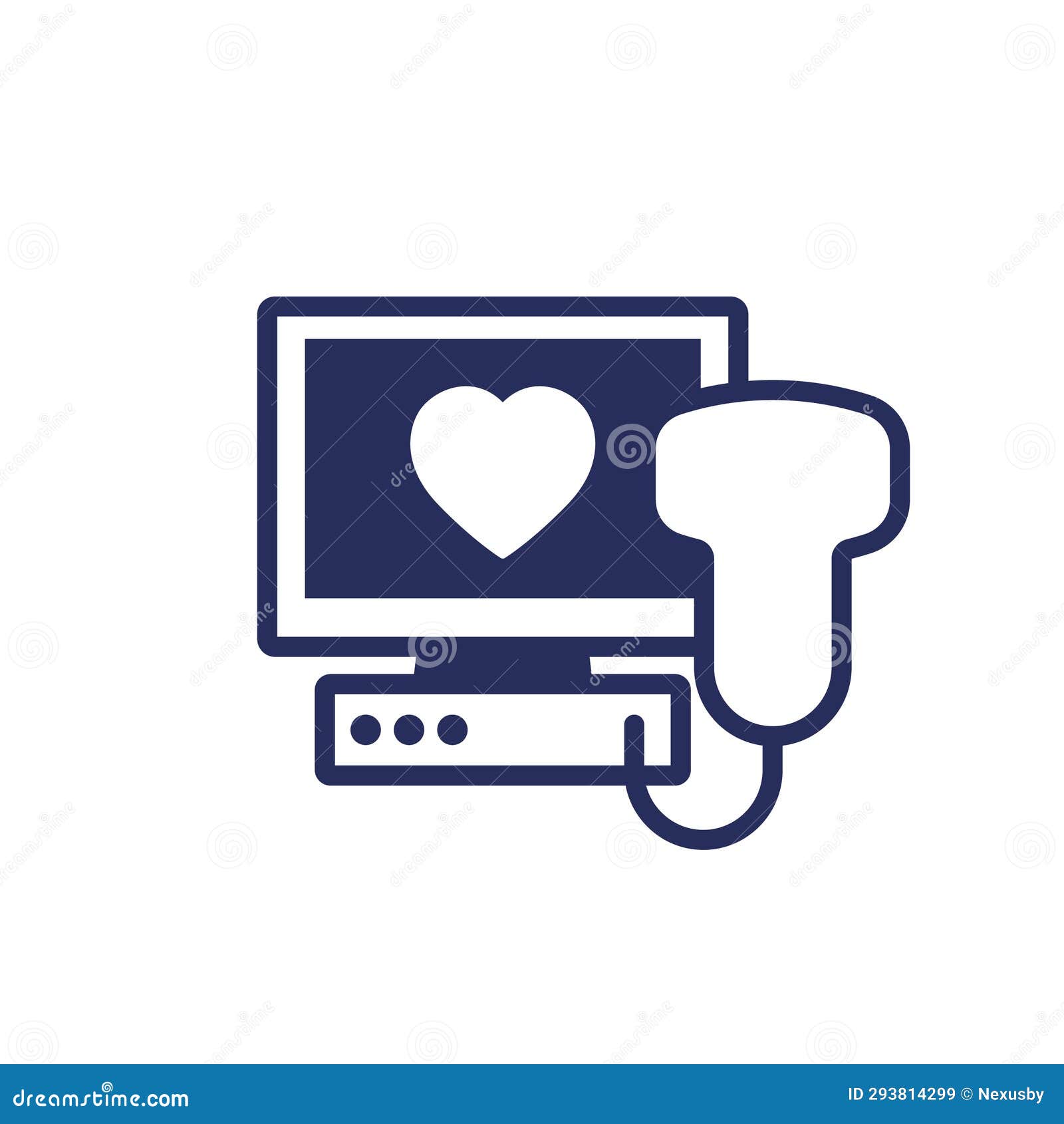 Cardiac Ultrasound Scanner, Echocardiogram Icon Stock Vector ...