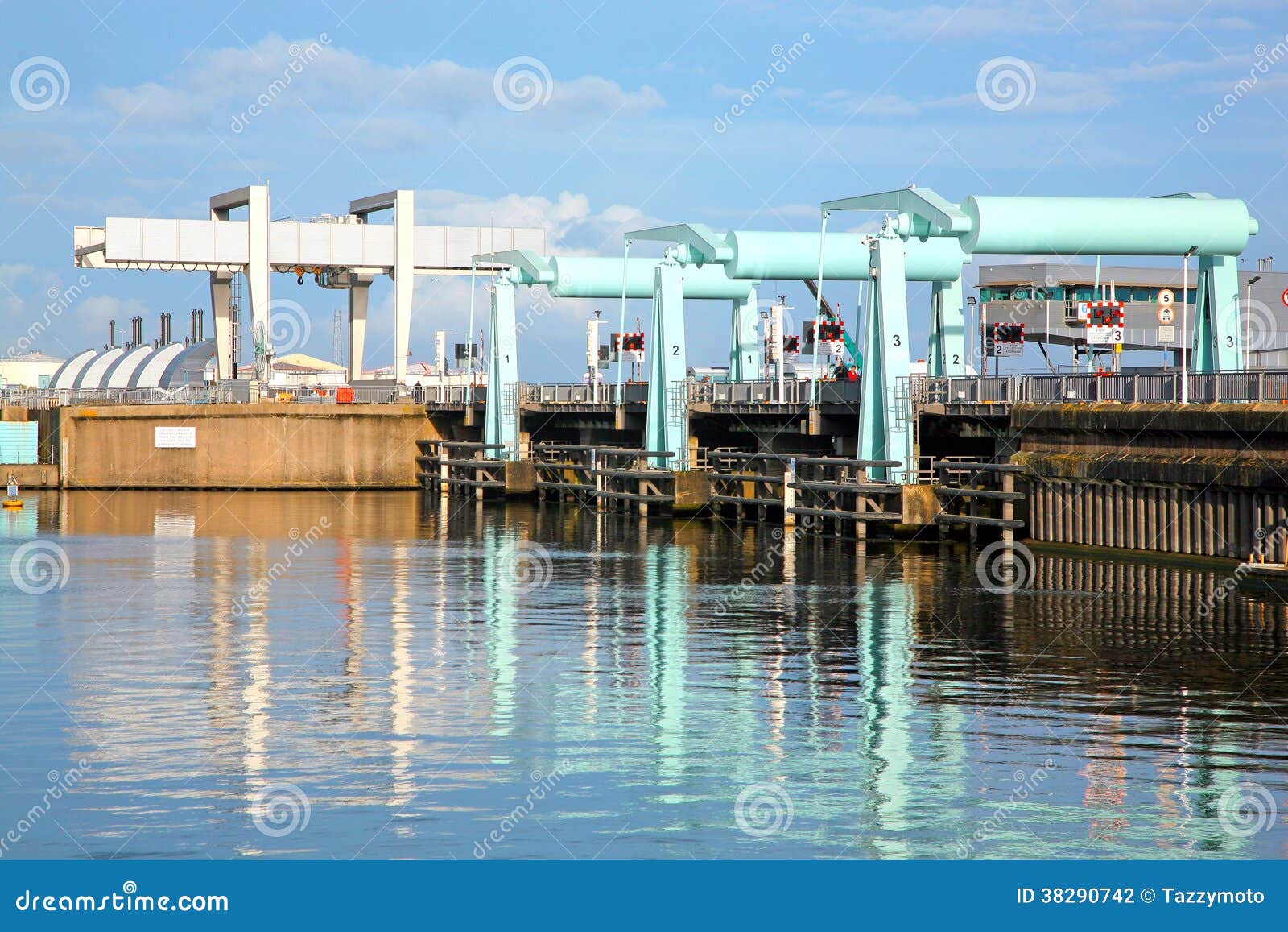 Cardiff Bay Barrage Including Control Building Royalty-Free Stock Photo ...