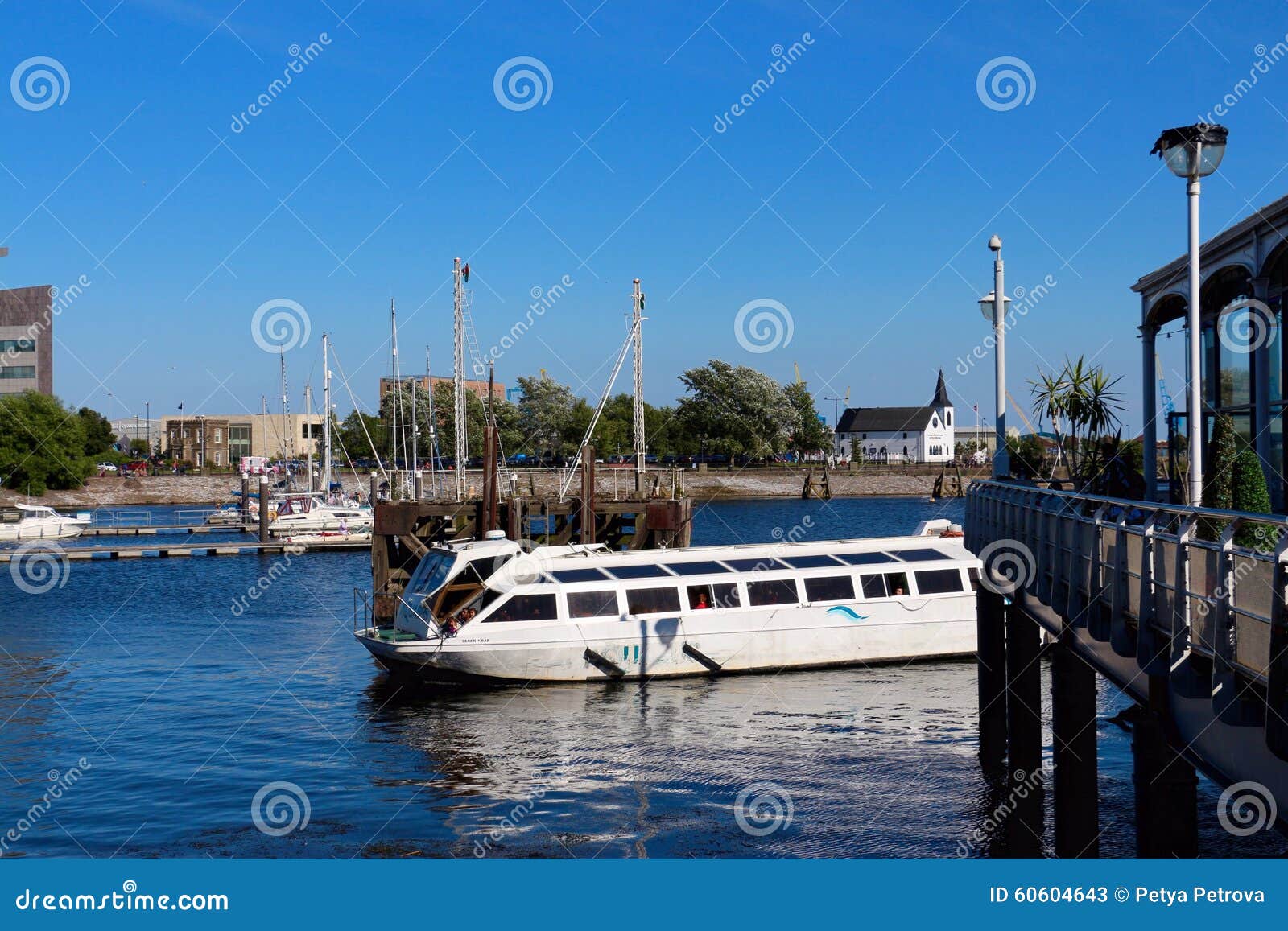 Cardiff Bay Barrage Including Control Building Royalty-Free Stock Photo ...