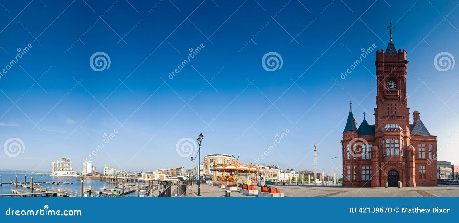 Cardiff Bay stock photo. Image of europe, pier, summer - 42139670