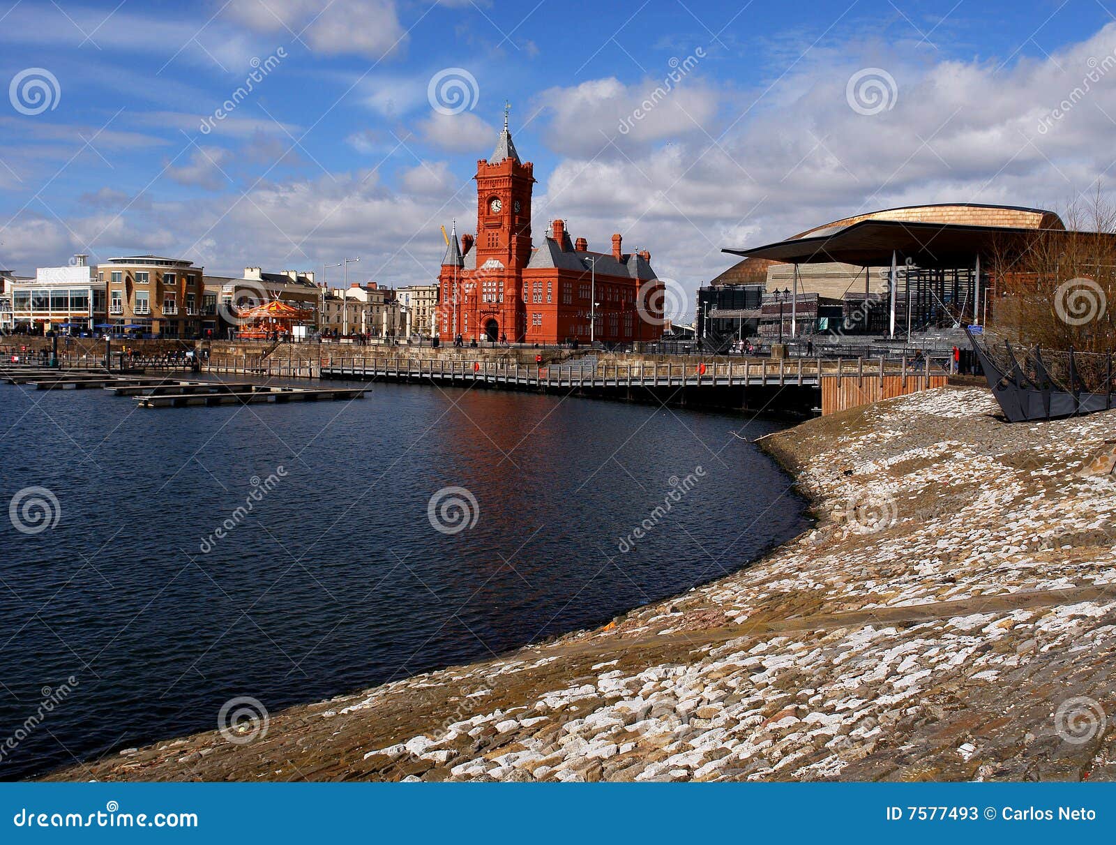 Cardiff bay overview stock image. Image of wales, capital - 7577493