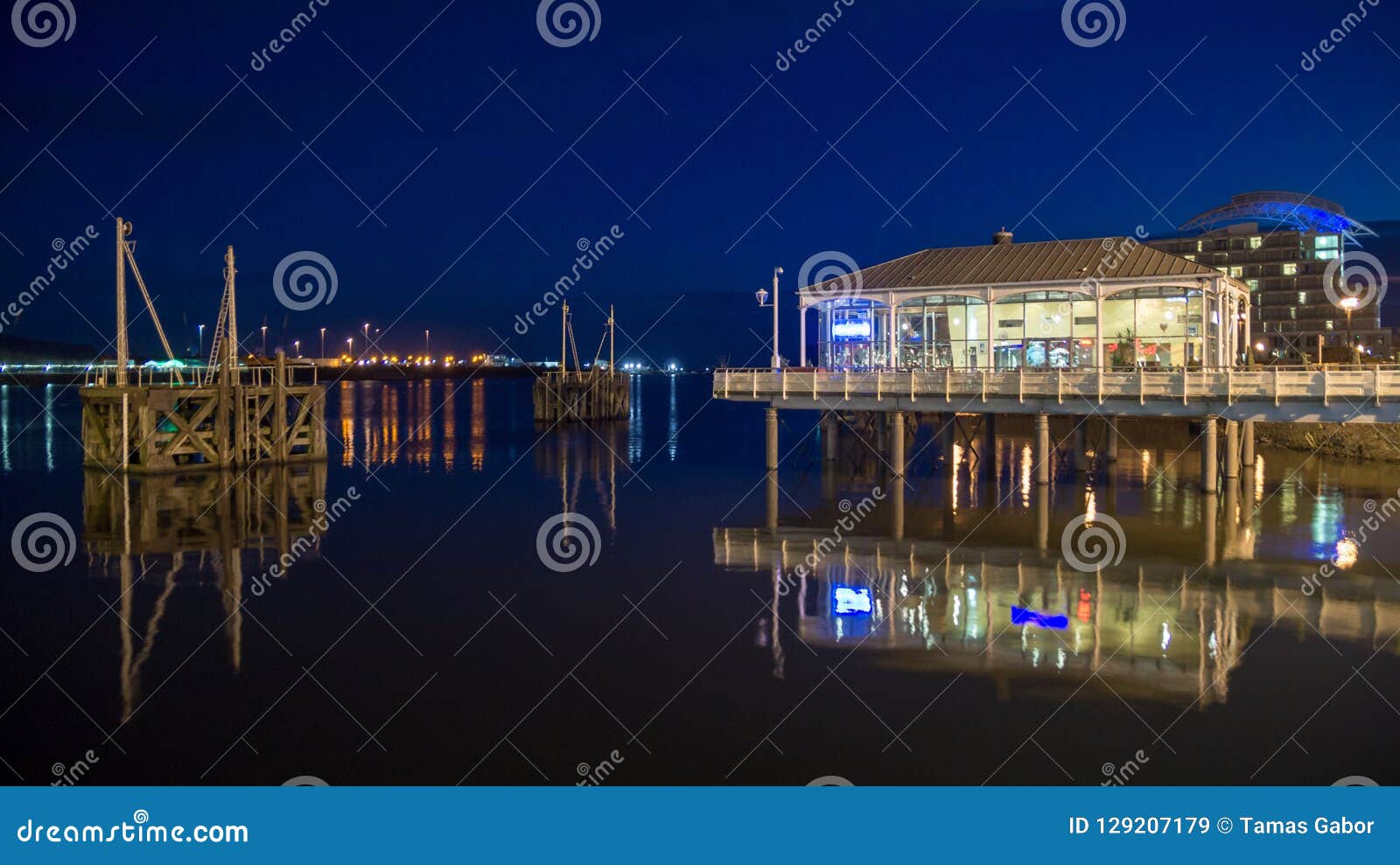Cardiff Bay during Sunset in Cardiff, Wales Stock Image - Image of ...