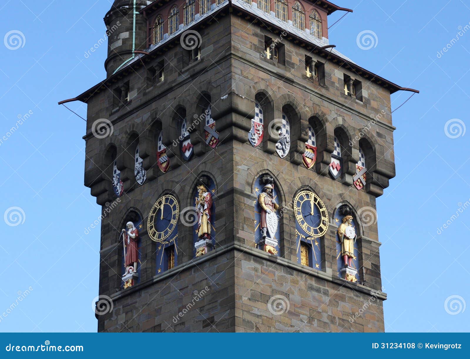 Cardiff Castle Clock Tower stock photo. Image of bute - 31234108